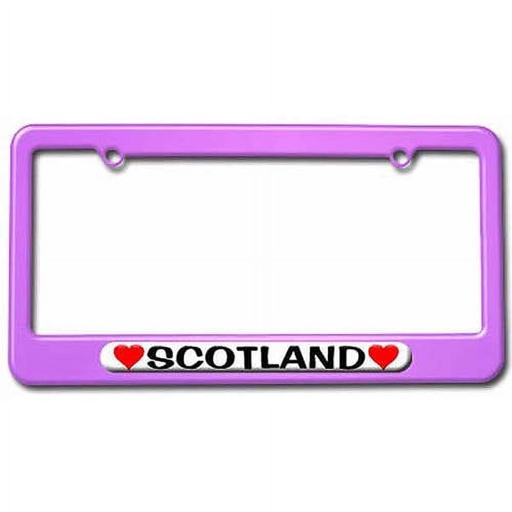 Scotland Love with Hearts License Plate Tag Frame, Multiple Colors ...