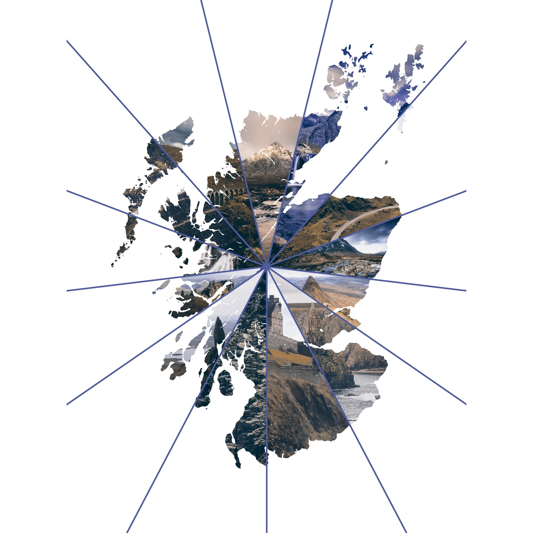 Scotland Map Collage Large Wall Art Print - Walmart.com