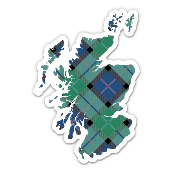 Scotland Map Plaid - 5" Vinyl Sticker - For Car Laptop I-Pad ...