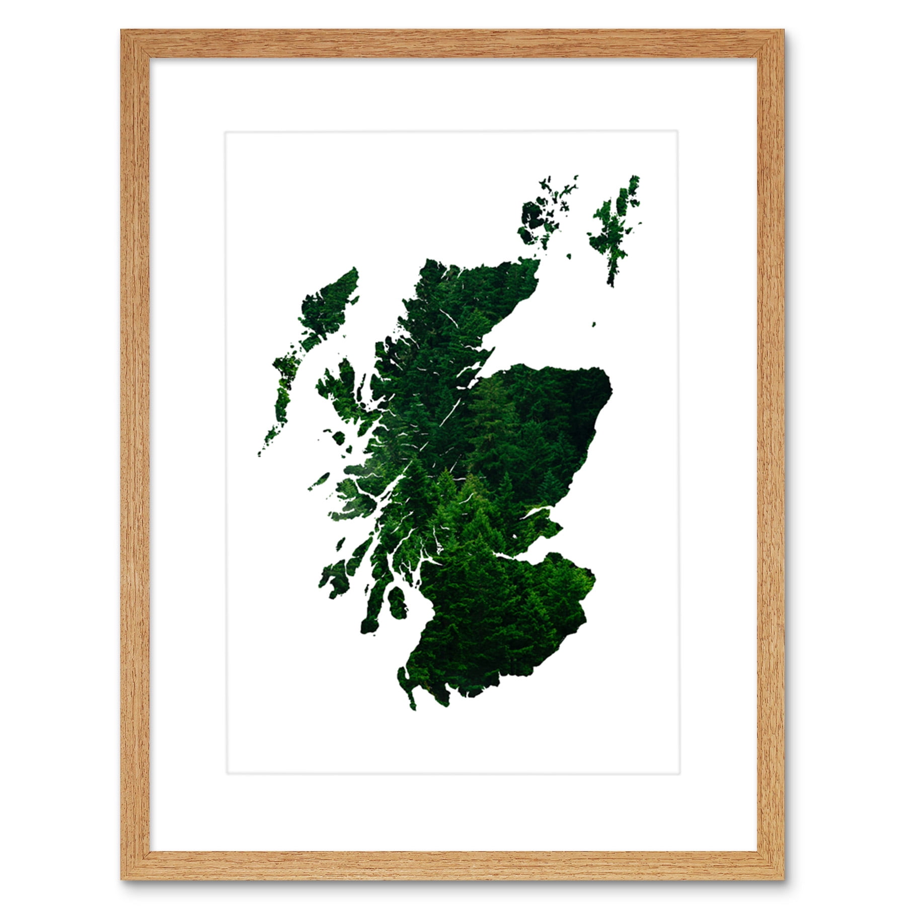 Scotland Map Trees Framed Wall Art Print - Walmart.com