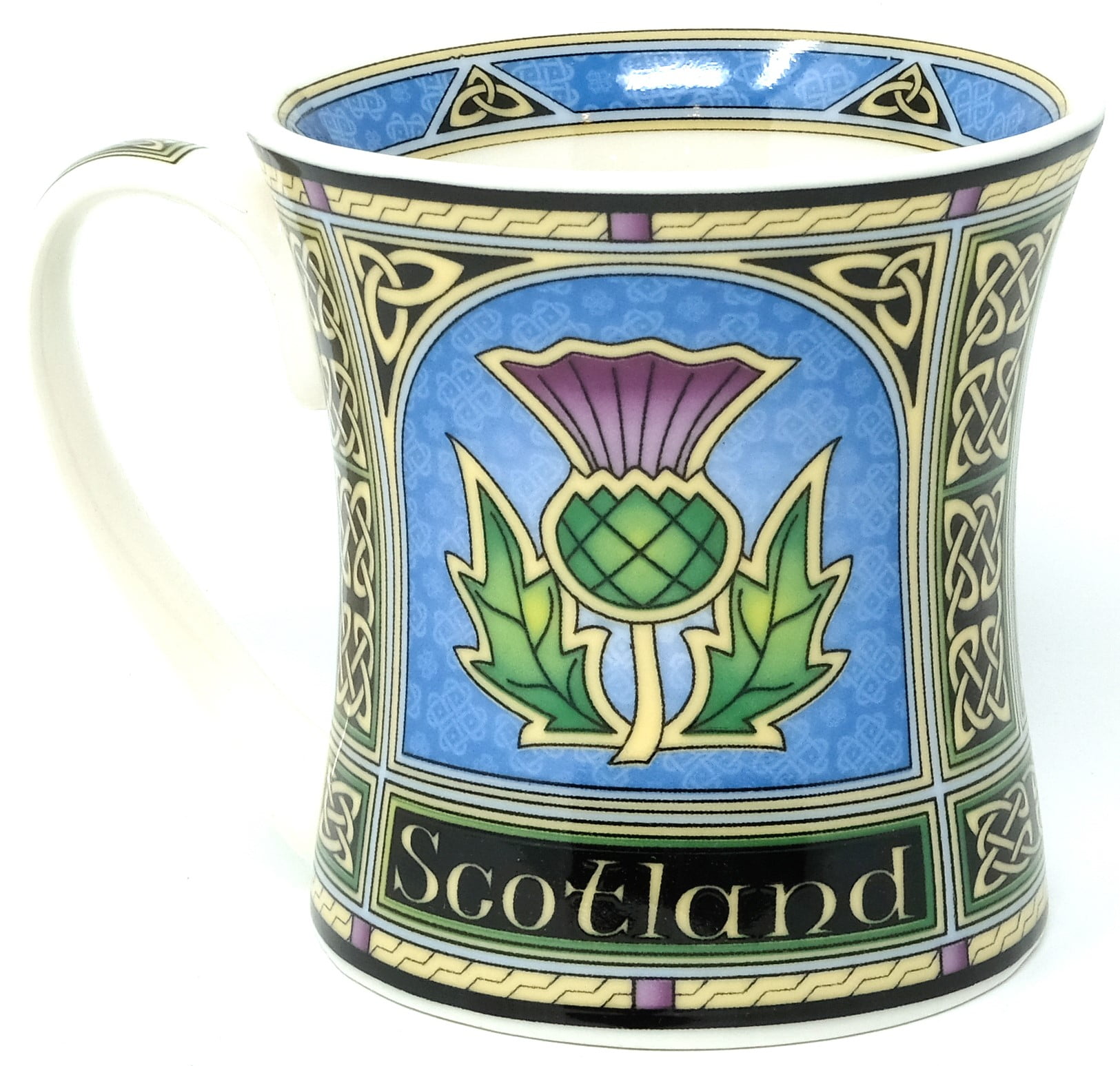 Royal Tara Scottish Thistle Blue Mug, Celtic Knot & Window Design ...