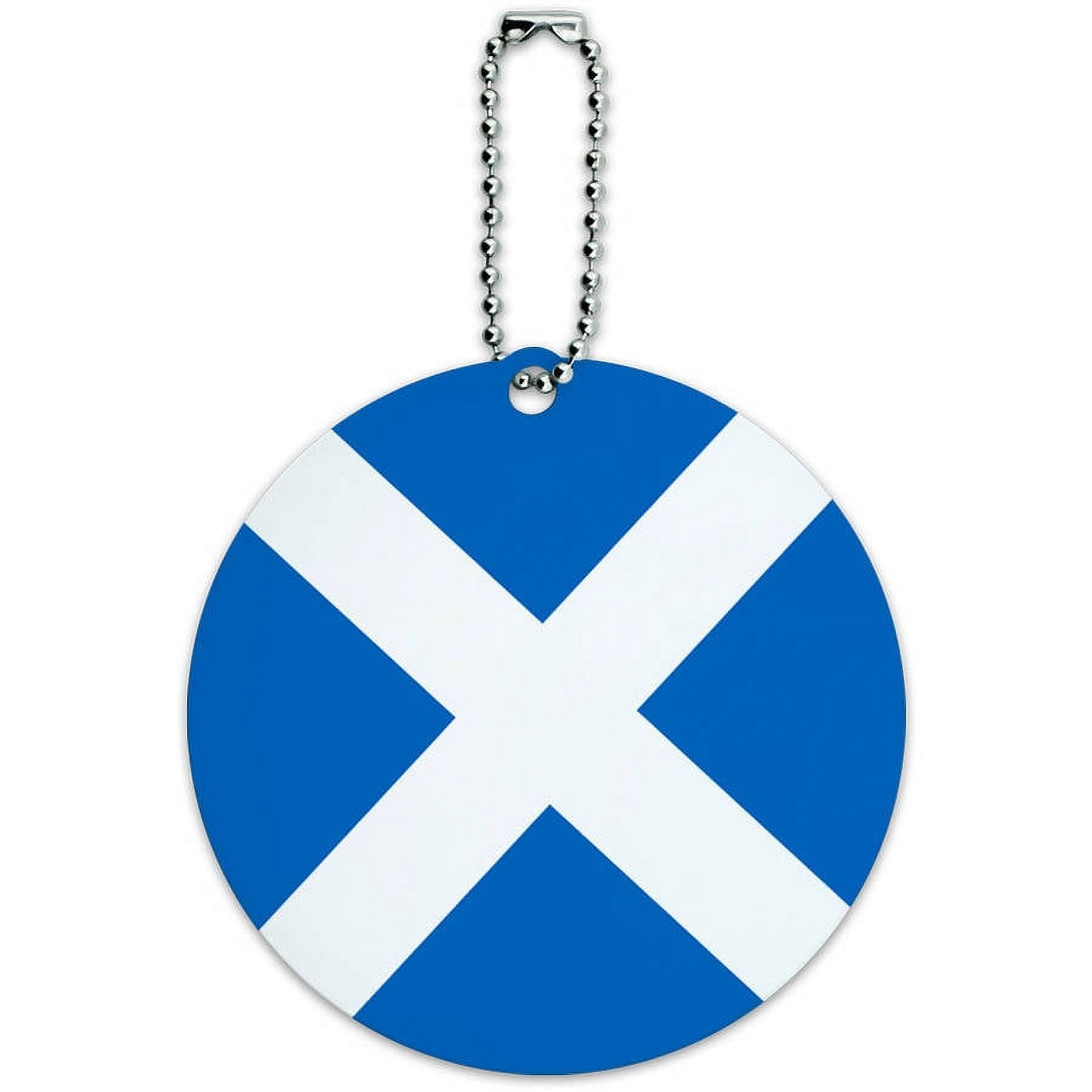 Scotland National Country Flag Round Luggage ID Tag Card for Suitcase ...