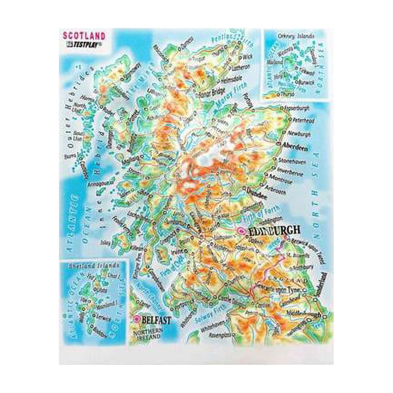 Scotland Raised Relief Map, Unframed - Souvenir Size - Walmart.com