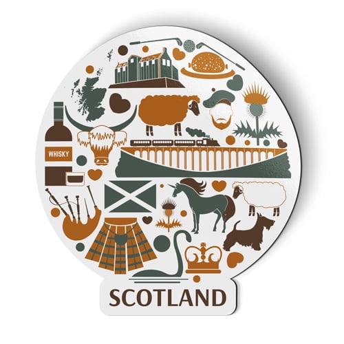 Scotland Scottish Landmarks Travel - 5" Magnet for Car Locker ...
