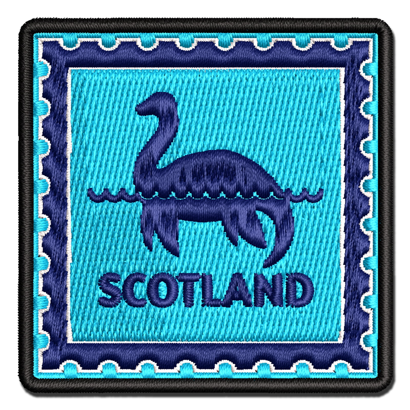 Scotland Travel Loch Ness Monster Nessie Applique Multi-Color Embroidered Iron-On Patch - 3 Inch ...