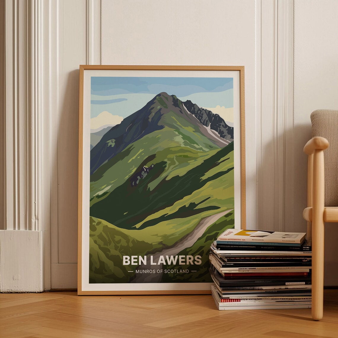 Scotland Travel Poster, Ben Lawers Munros, Perthshire Highlands, Loch ...