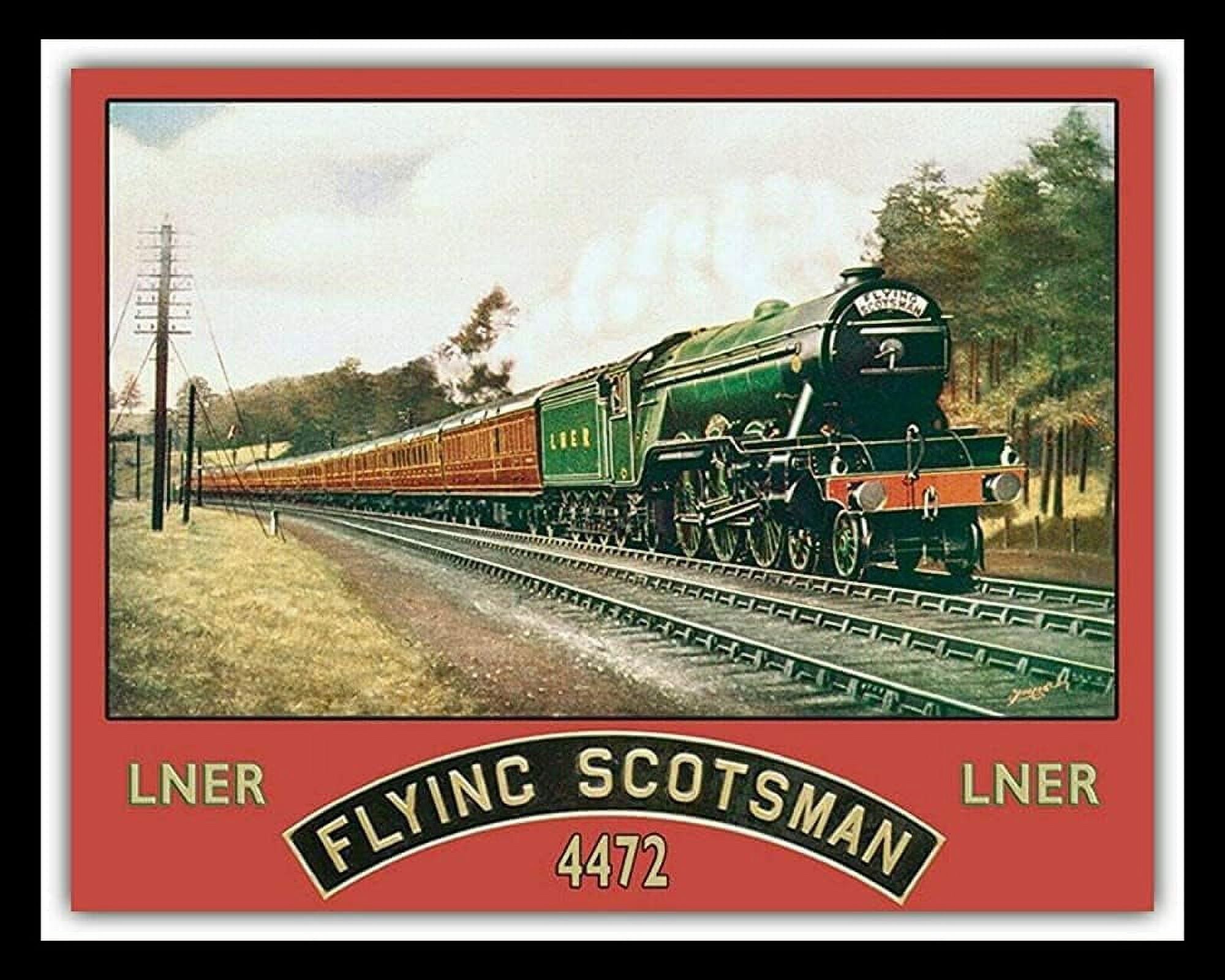 Scotsman Steam Train Railway Station Metal Sign Tin Decorative ...