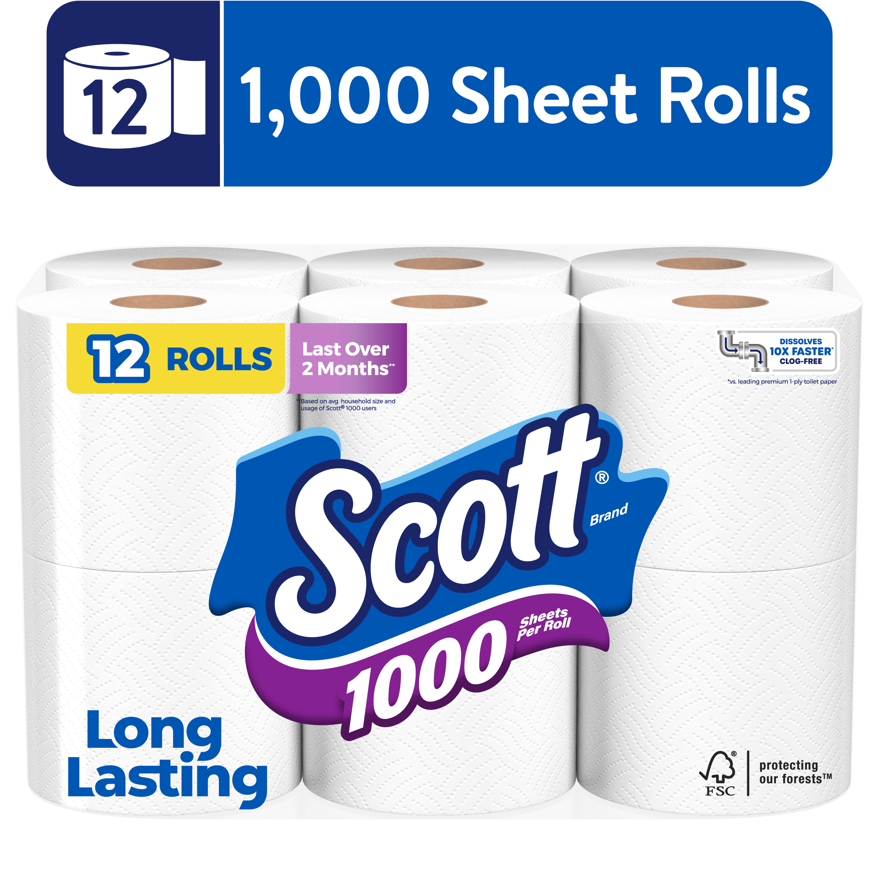 Scott 1100 Unscented Bath Tissue Bonus Pack 1-Ply 36 Rolls - Walmart.com