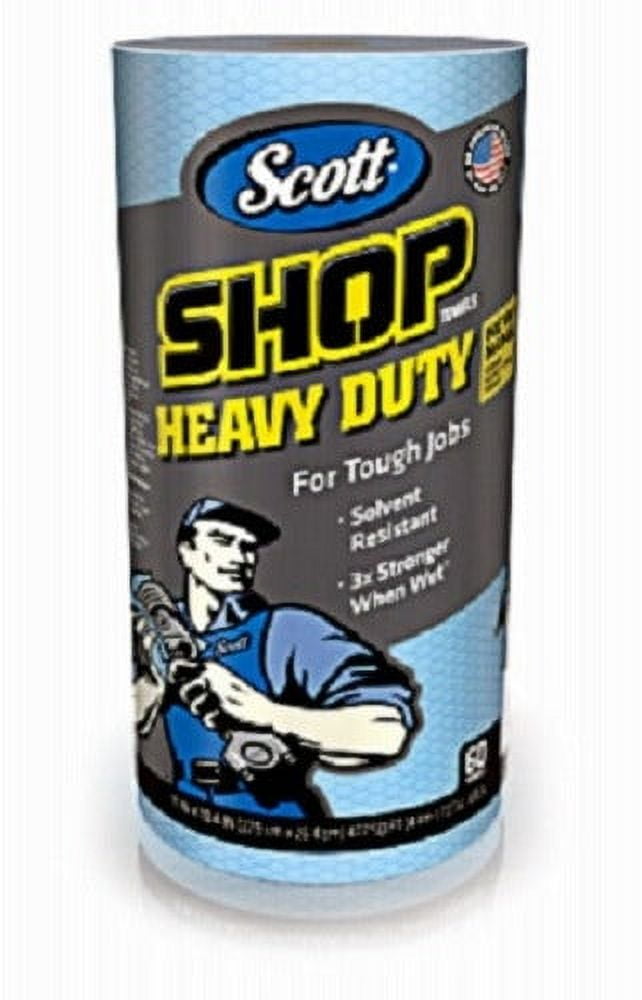 Scott Pro 32992 Heavy Duty Blue Shop Towels, 60 Count Rolls - Ideal for ...