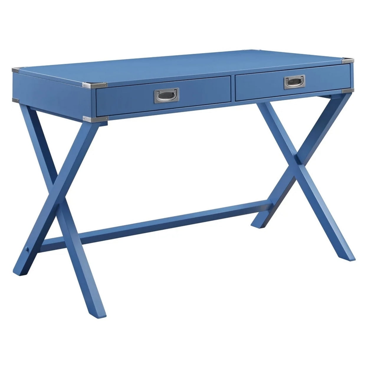 Scott 42 Inch Wood Console Sideboard Desk with 2 Drawers, Blue ...