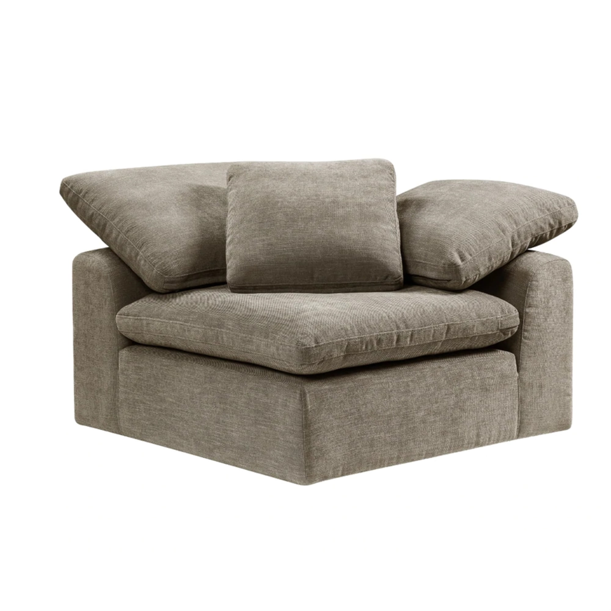 Scott 45 Inch Modular Corner Sofa Seat with Pillow Back, Fabric, Beige ...