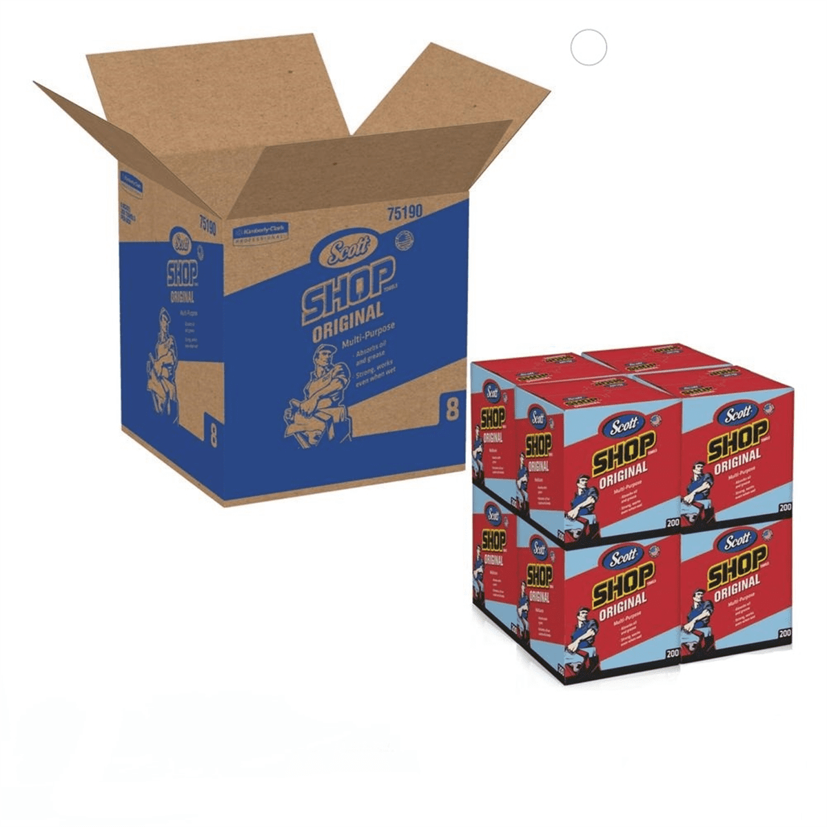 Kimberly-Clark SHOP TOWELS IN A BOX CASE OF 8 - Walmart.com