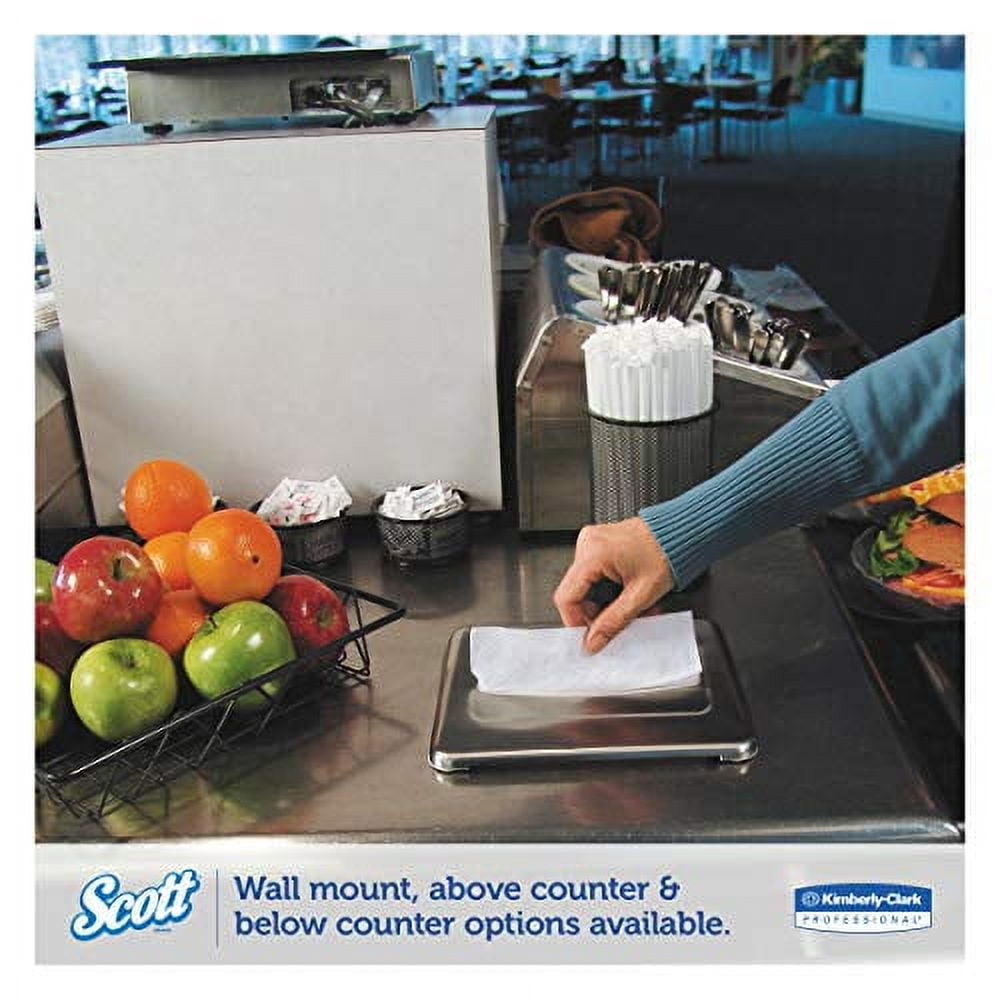 Scott 98908 MegaCartridge Napkins, 1-Ply, 8 2/5 x 6 1/2, White, 875 per ...