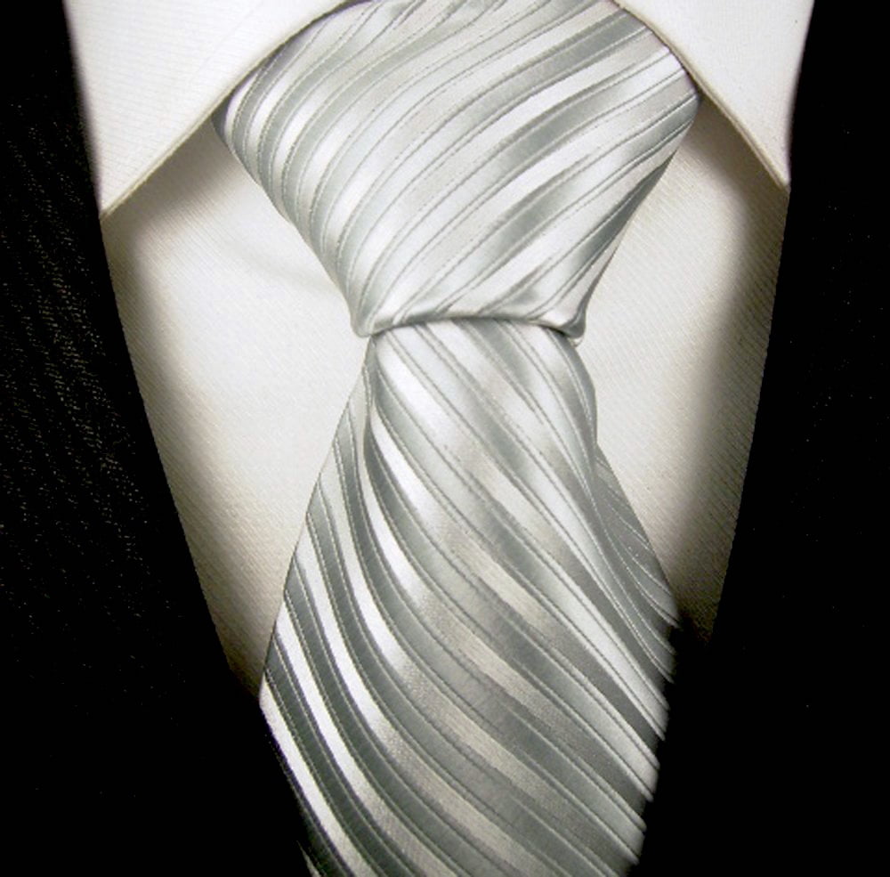 Scott Allan Collection Silver Necktie - Men's Silver Wedding Tie for ...