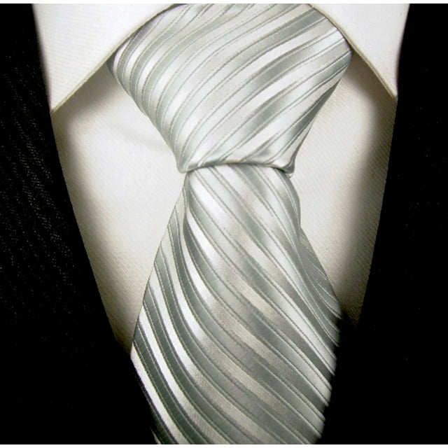 Scott Allan Collection Silver Necktie - Men's Silver Wedding Tie for ...