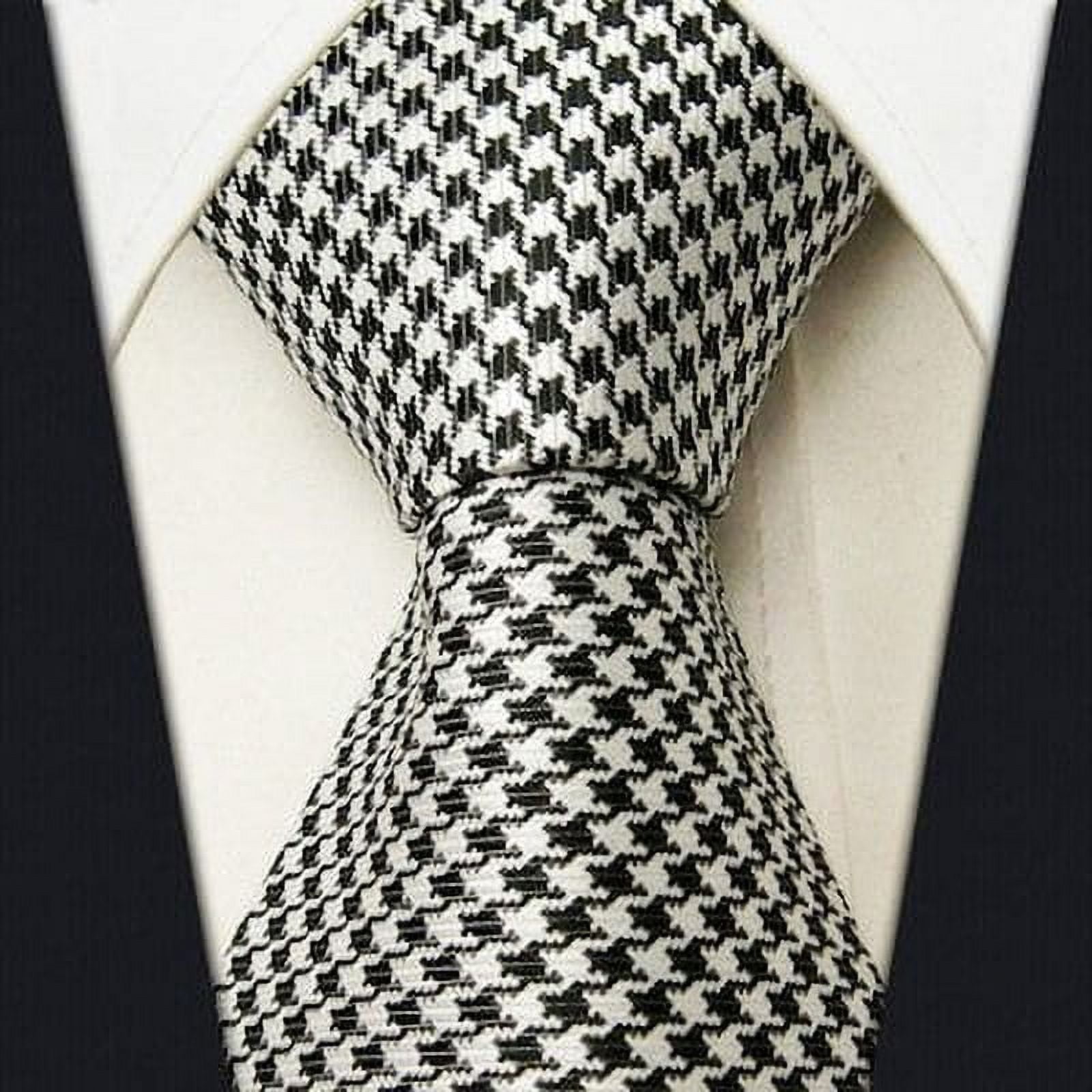 Scott Allan Hound's-tooth Black and Gray Necktie | Standard Size Adult ...