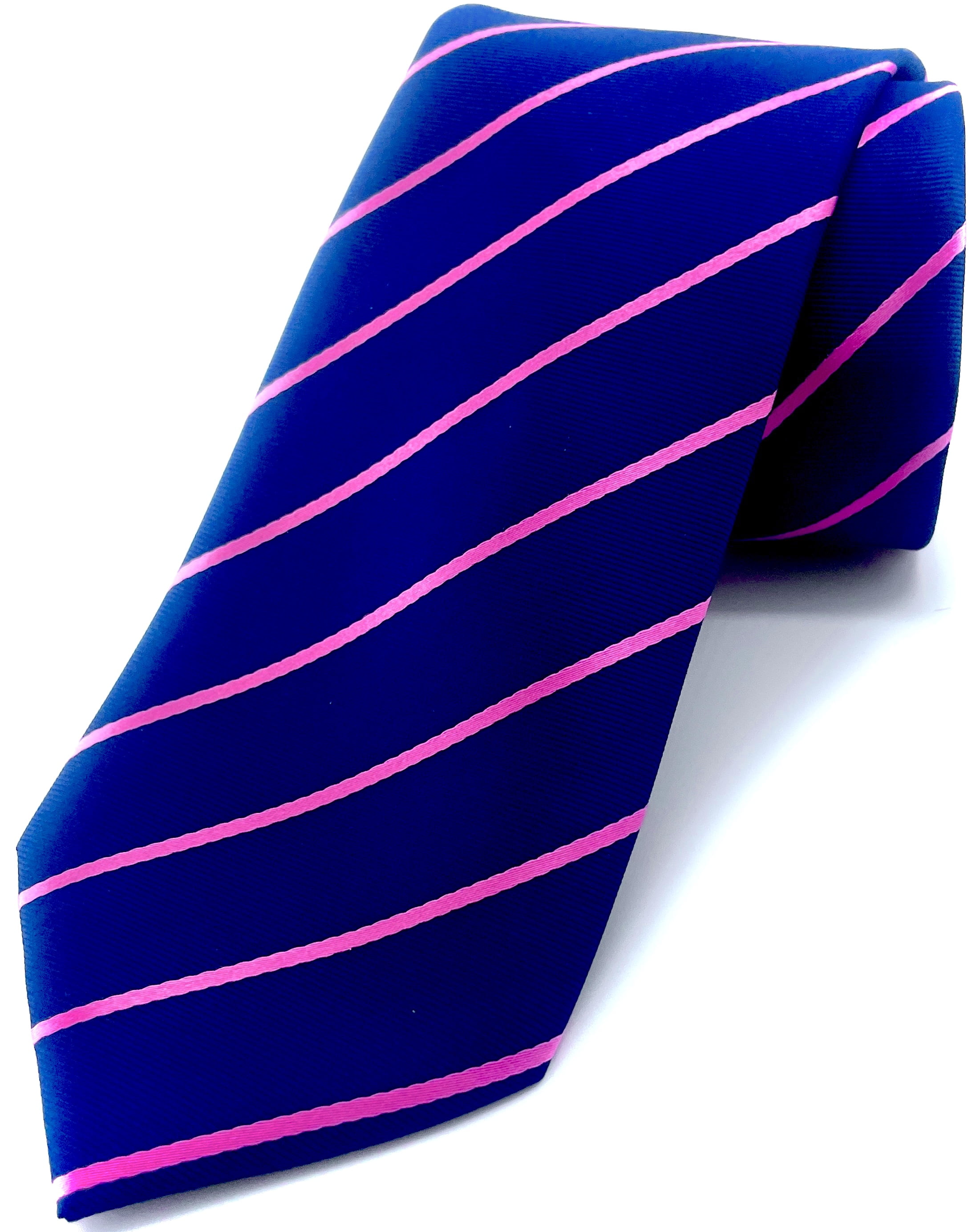 Scott Allan Mens Navy Blue and Pink Tie | Standard Size Necktie 3.3"in ...
