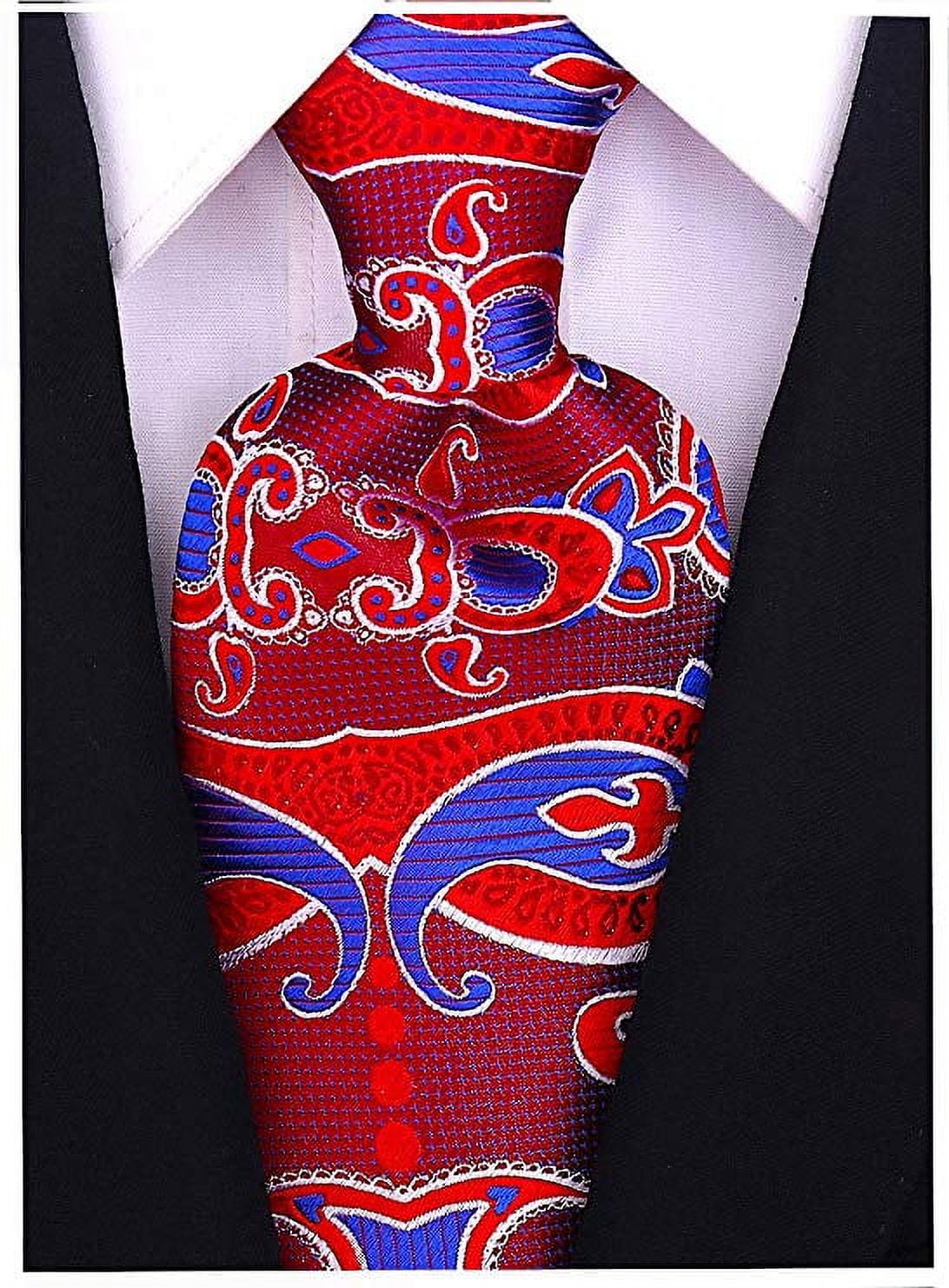Scott Allan Red Paisley Necktie | Standard Size Tie 3.3" Tip | Crazy ...