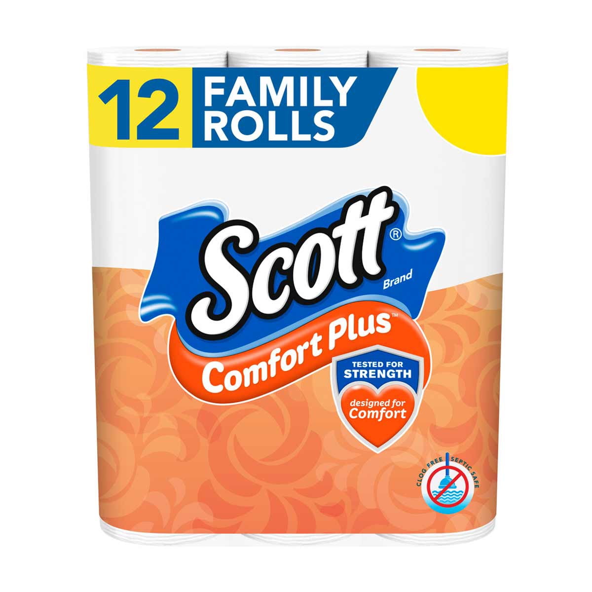Scott Comfort Plus Toilet Paper Family Rolls, 12 Ct - Walmart.com