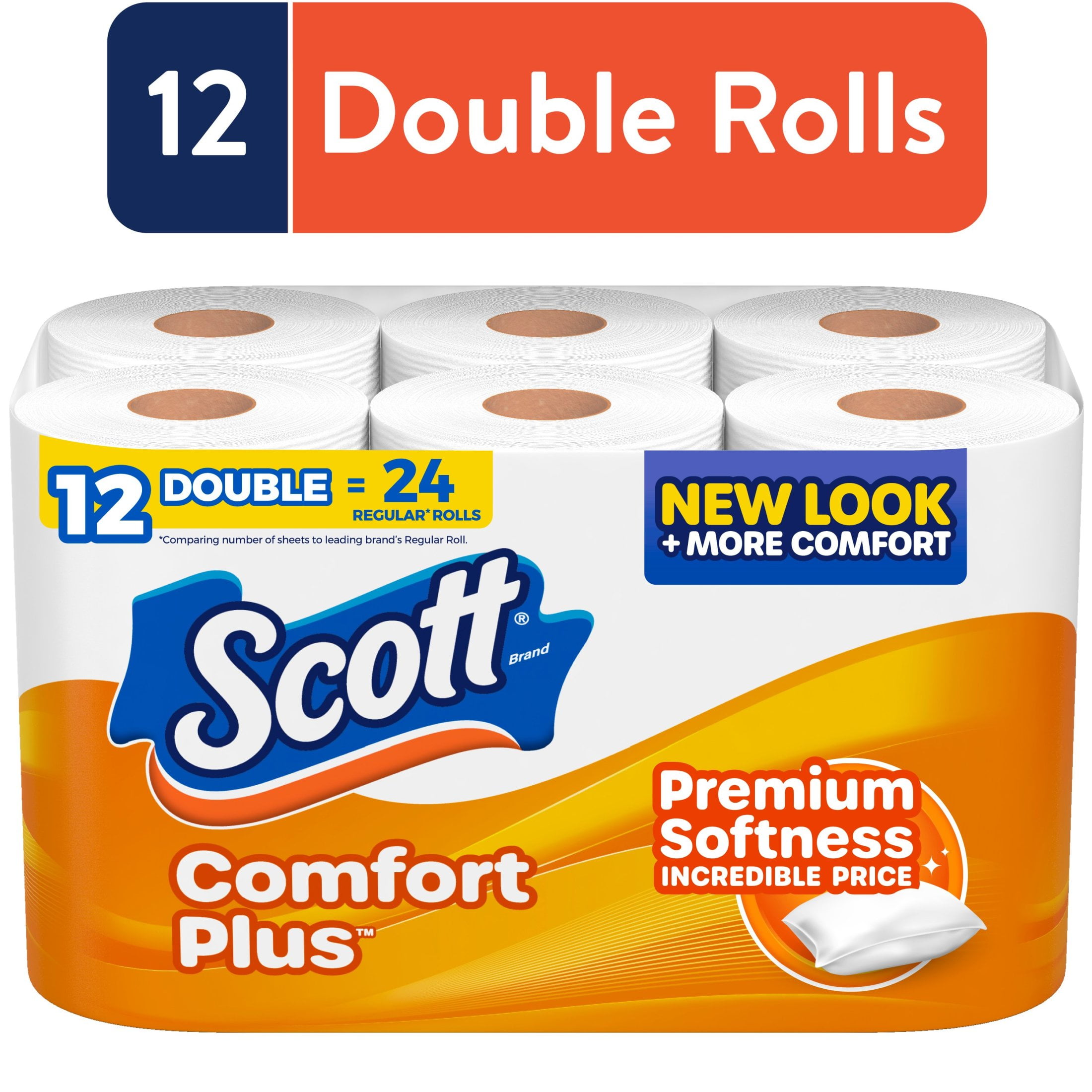 Scott ComfortPlus Strong Bathroom Toilet Paper, Septic Safe, 1-Ply, 231 ...