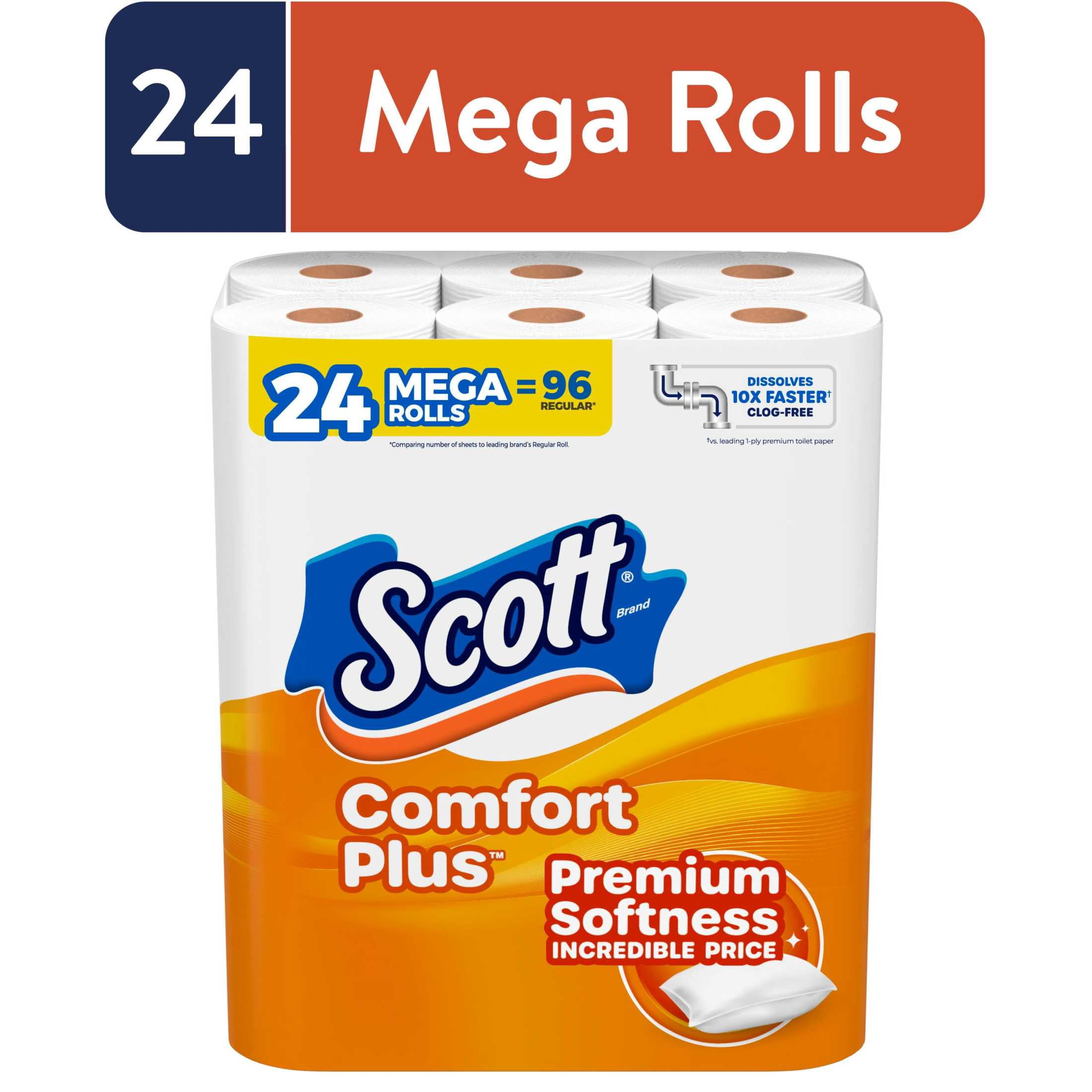 Scott ComfortPlus 24 Mega Rolls - Restroom paper for events - Walmart ...