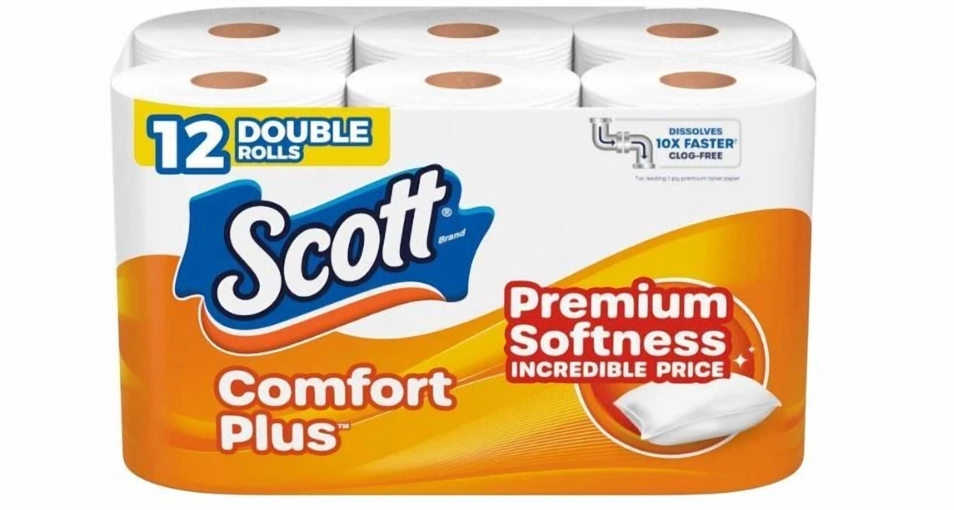 Scott Comfortplus Toilet Paper, 12 Double Rolls,231 Sheets Per Roll ...