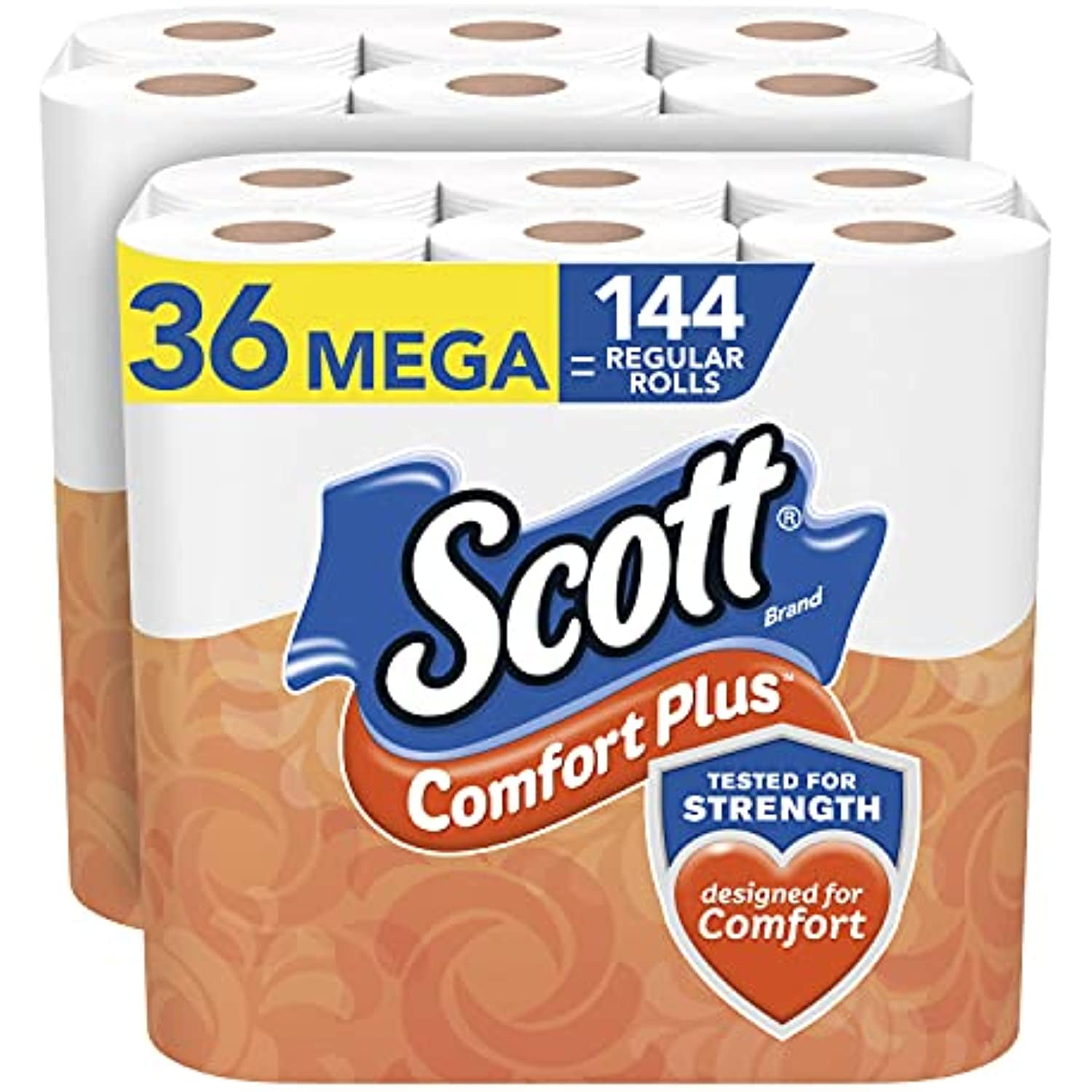 Scott ComfortPlus 1-Ply Toilet Paper, 36 Mega Rolls, 425 Sheets/Roll ...