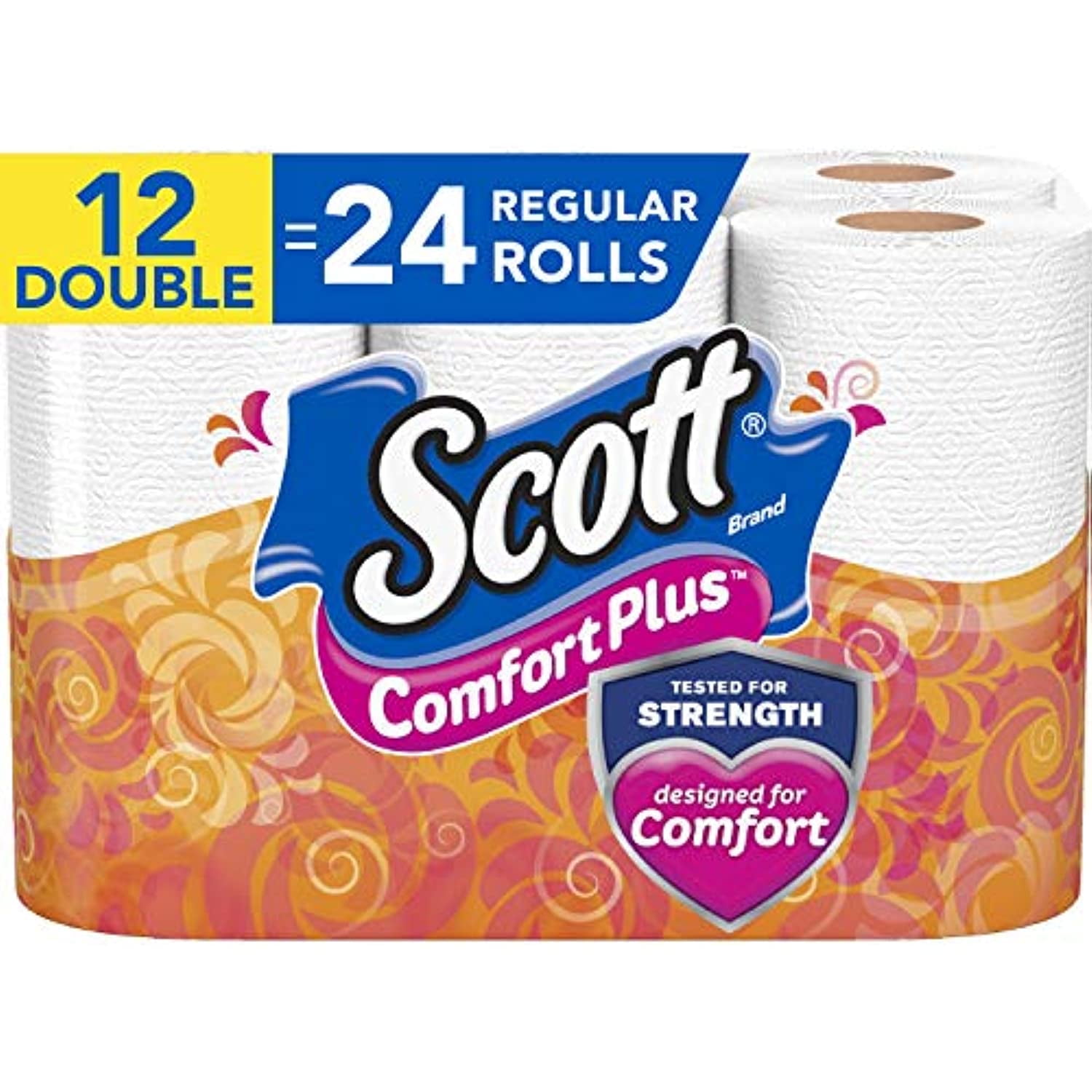 Scott Comfortplus Toilet Paper, Bath Tissue, Double Rolls, 12 Count Of ...
