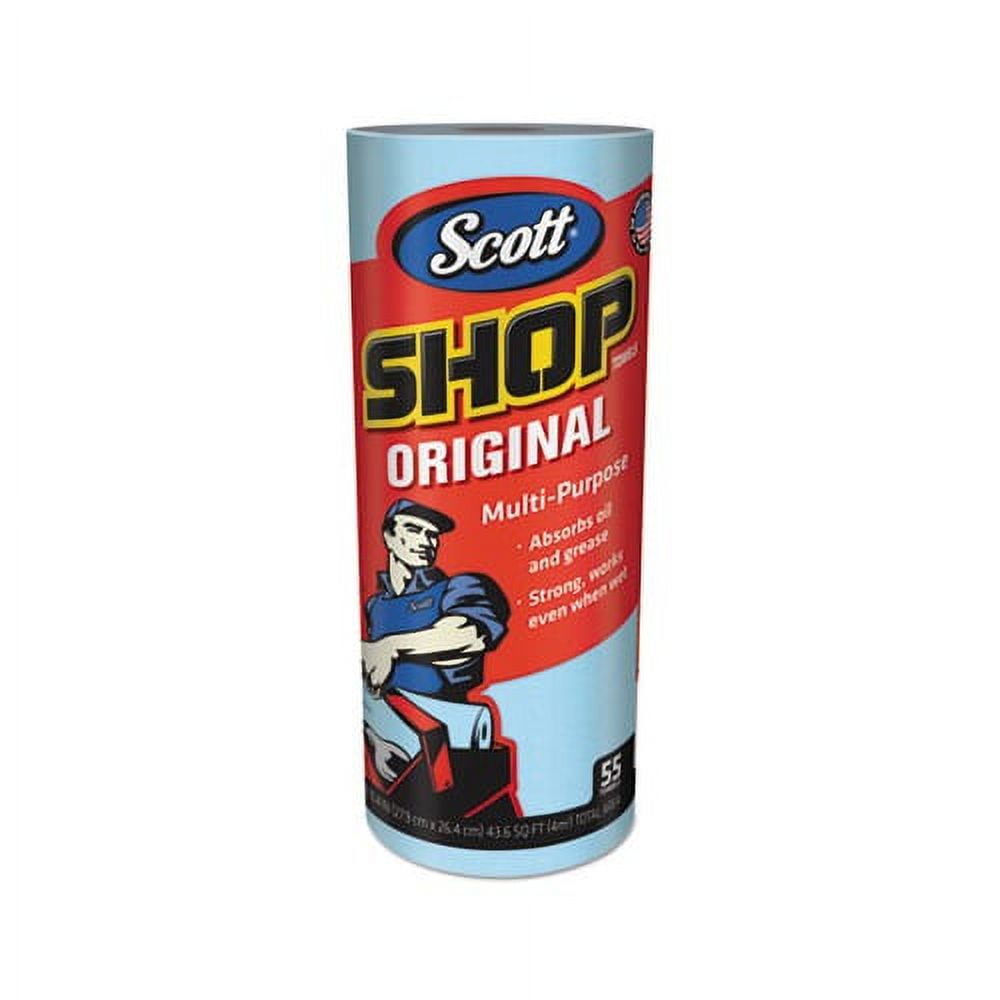 Scott Containers Shop Towels Standard Roll, 10.4 x 11, Blue, 55/Roll ...