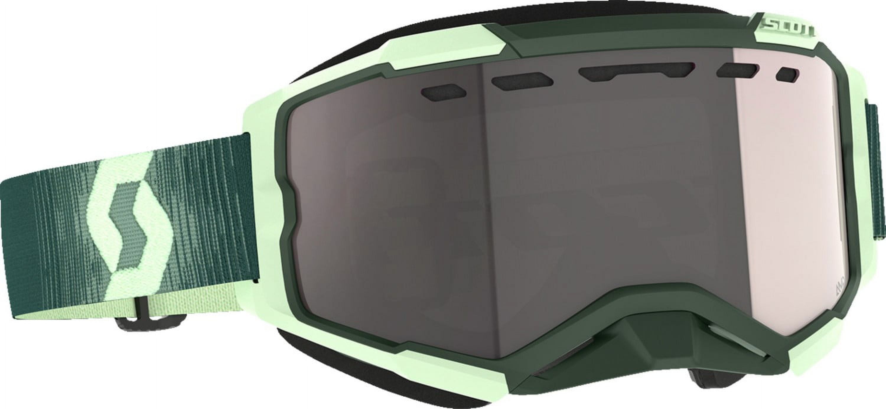 Scott Fury Snowcross Goggles Dark Green/Mint w/Enhancer Silver Lens ...