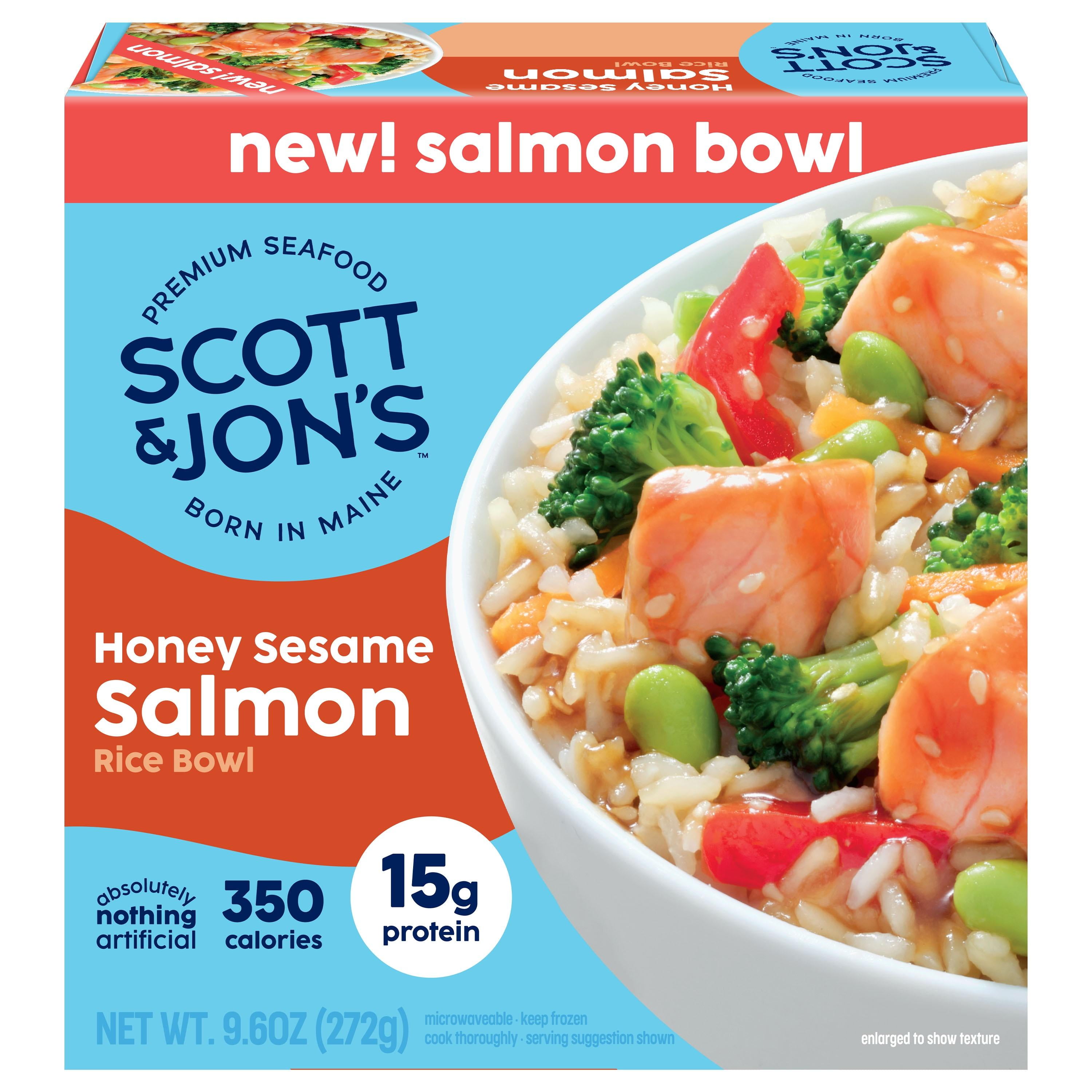 Scott & Jon’s Frozen Meals, Honey Sesame Salmon Rice Bowl, Microwave ...