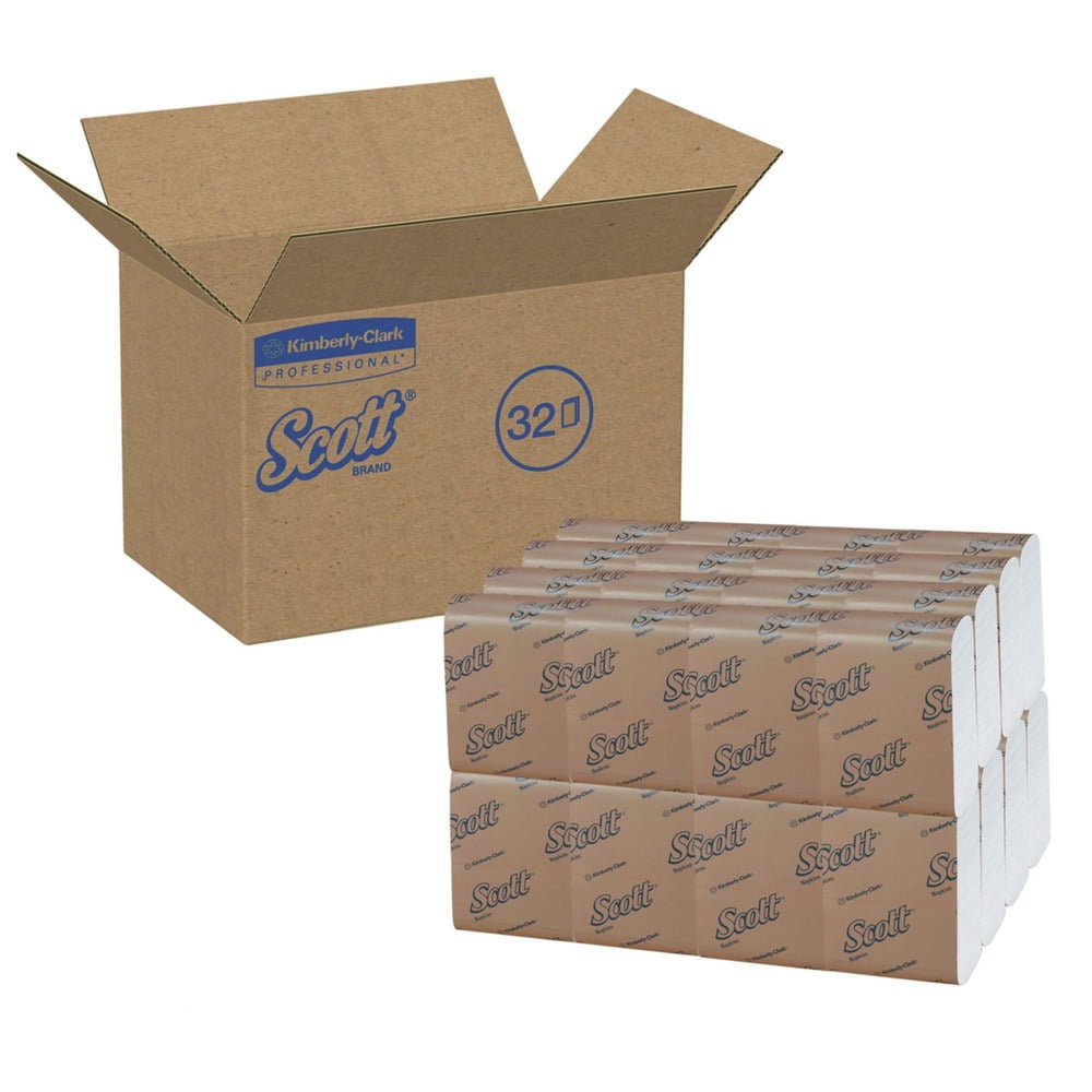 Scott 98720 12 in. x 7 in. 1-Ply Low-Fold Dispenser Napkins - White ...