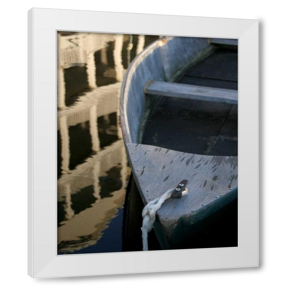 Scott Larson 12x14 White Modern Wood Framed Wall Art Titled - Fishing ...