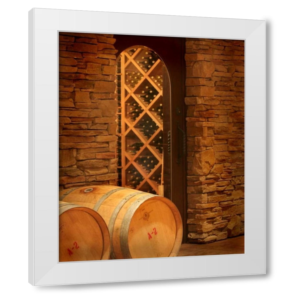 Scott Larson 15x18 White Modern Wood Framed Wall Art Titled - Wine ...