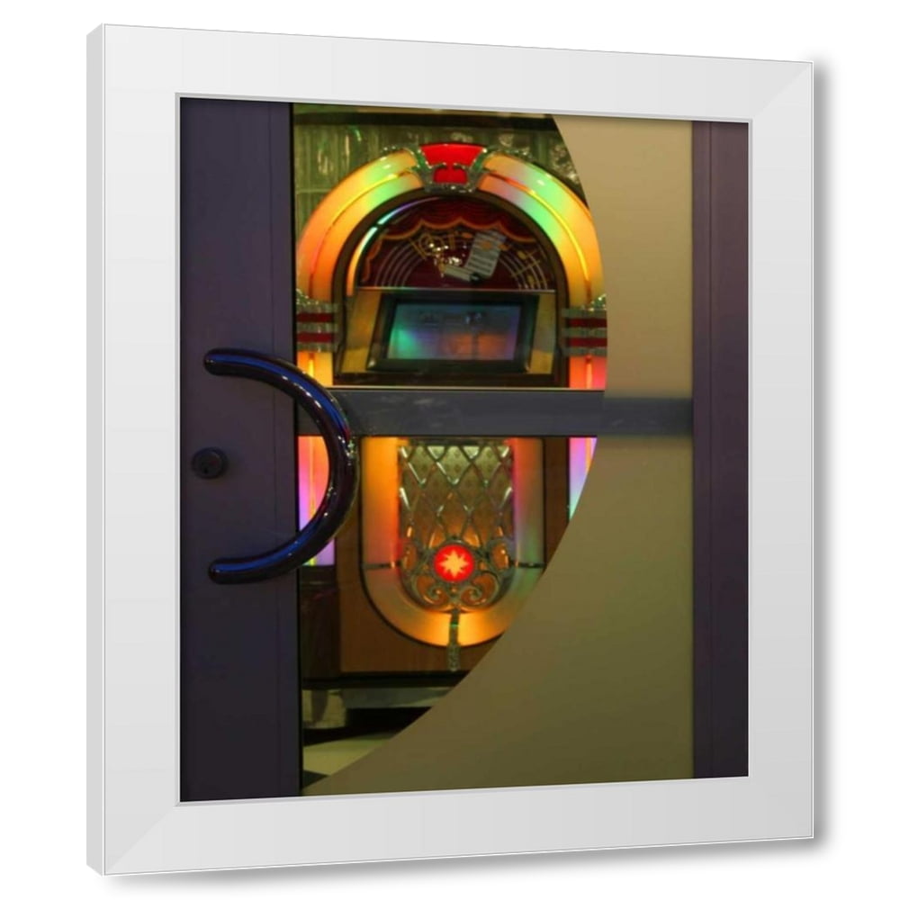 Scott Larson 26x32 White Modern Wood Framed Wall Art Titled - Juke Box ...