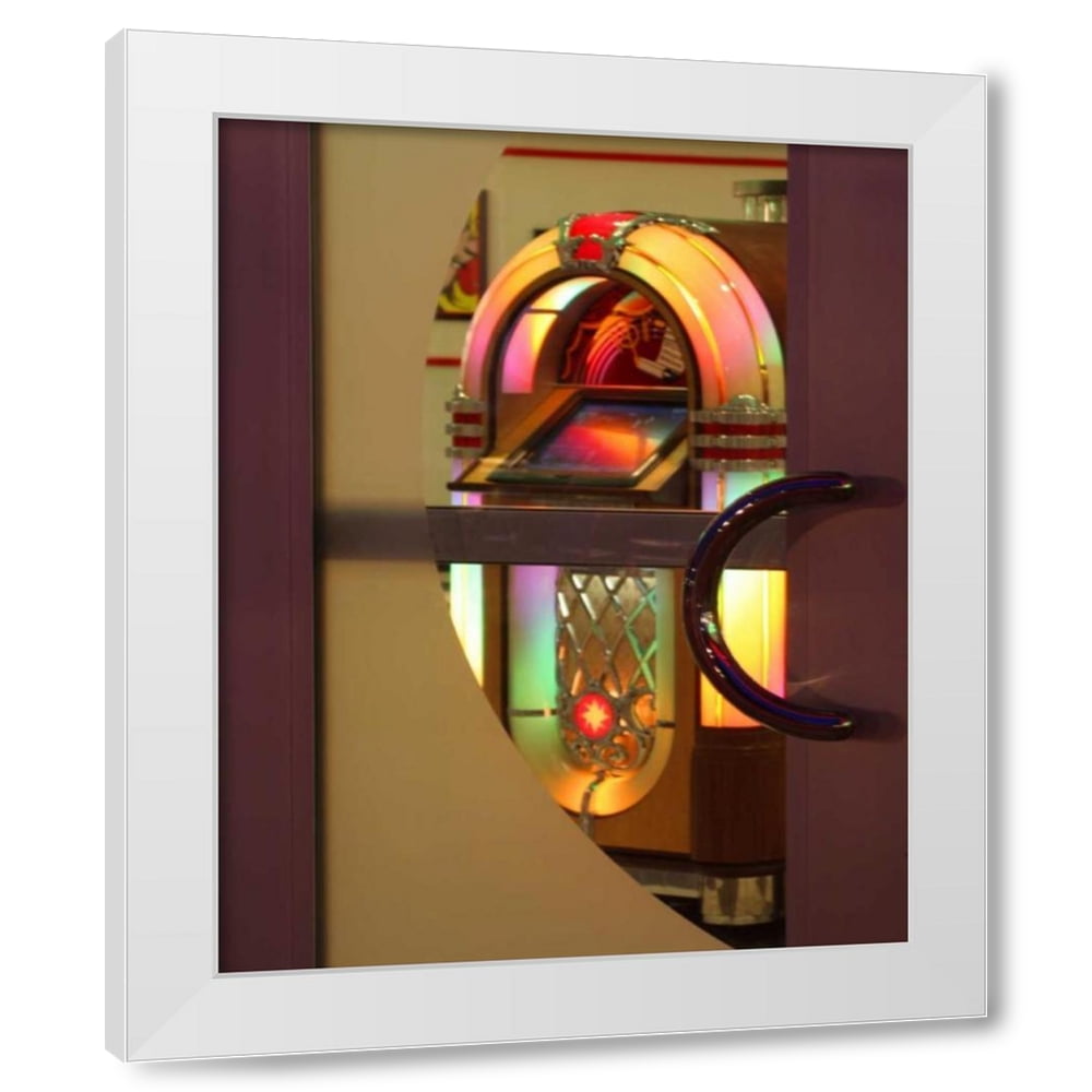 Scott Larson 26x32 White Modern Wood Framed Wall Art Titled - Juke Box ...