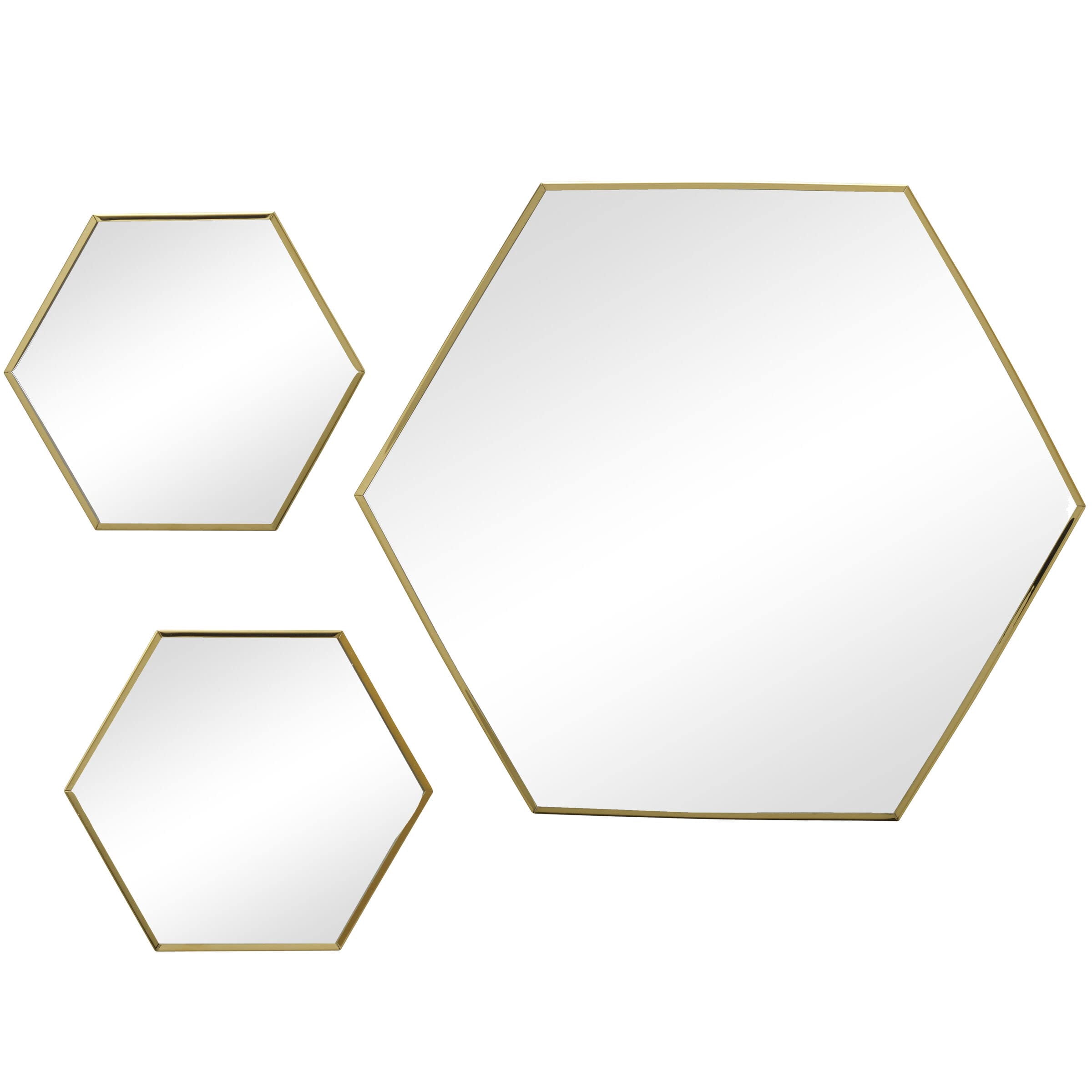 Scott Living Framed Hexagon Mirrors, Set of 3, Gold - Walmart.com