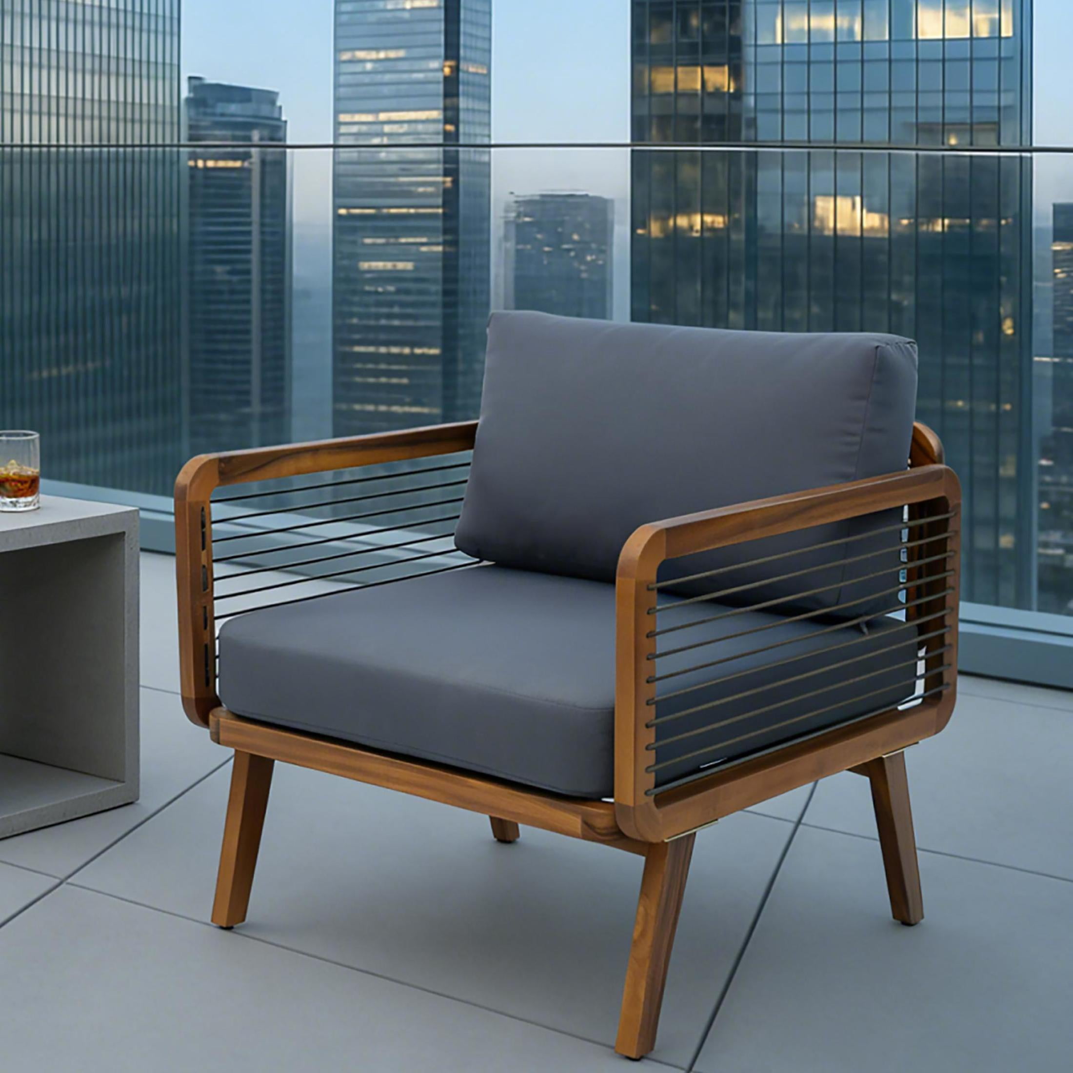 Christopher Knight Home Sierra Outdoor Acacia Wood and Rope Club Chair ...