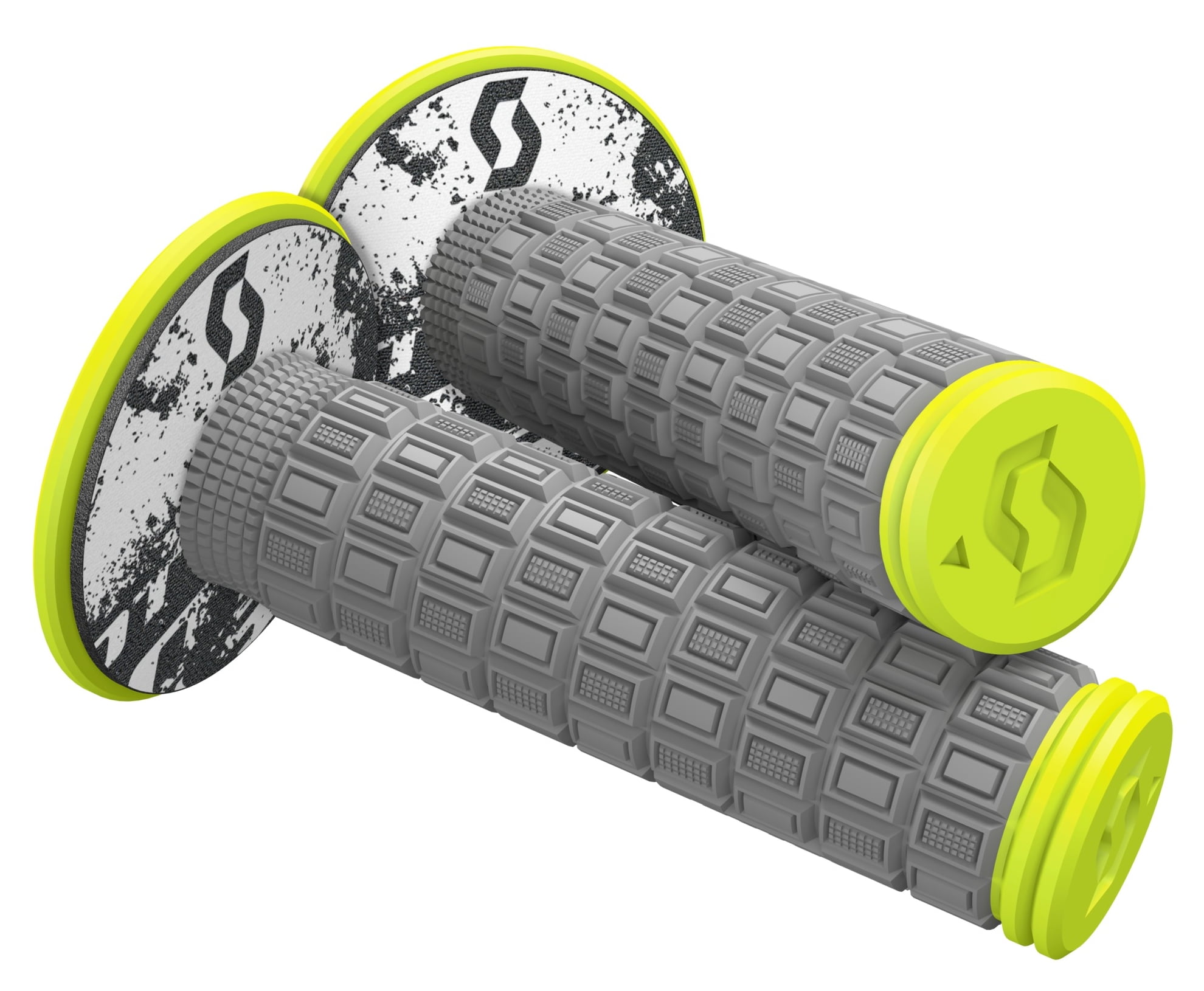 Scott Mellow Off-Road Motorcycle Hand Grips - Grey/Flo Yellow/One Size ...