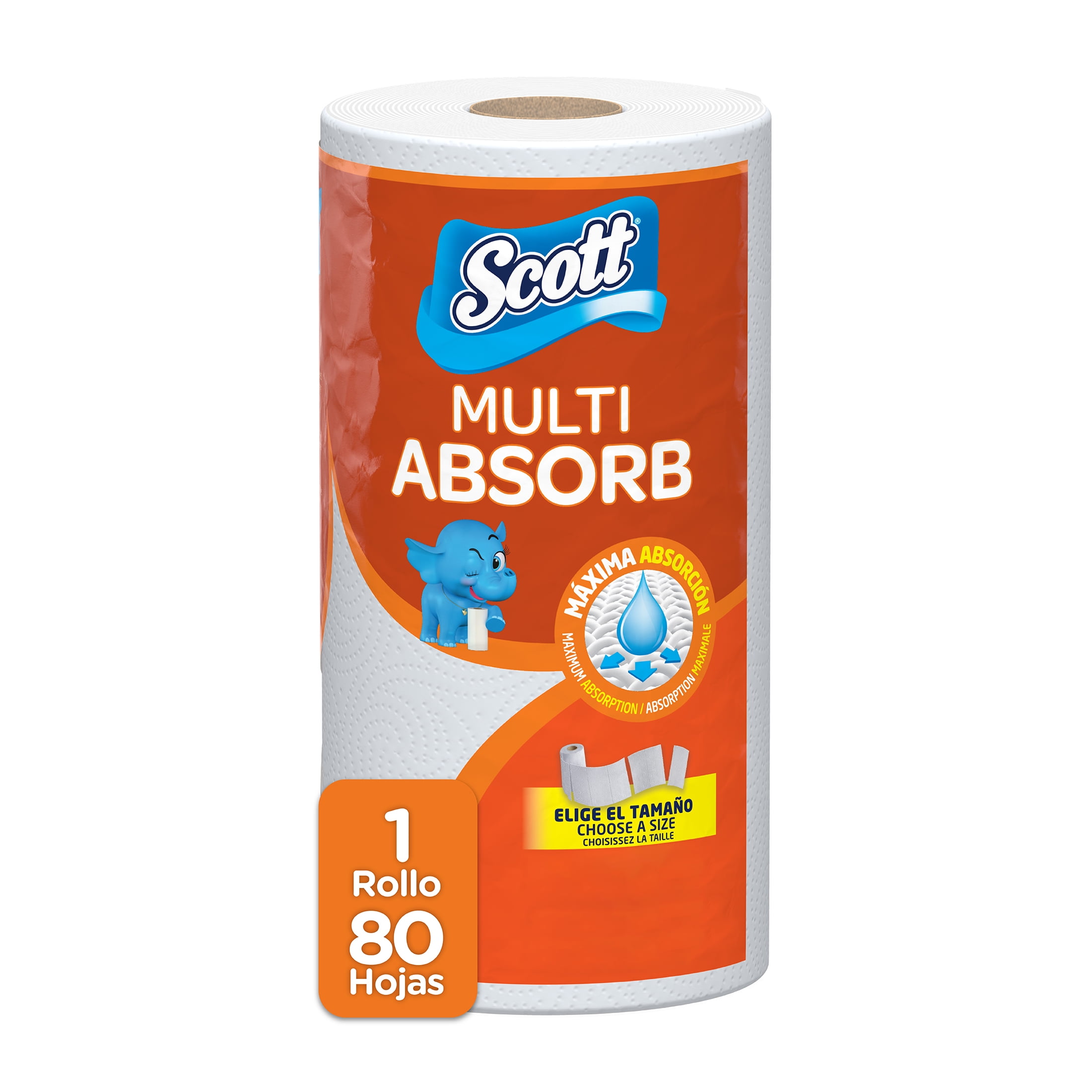 Scott Multi Absorb Pre-Cut 2-Ply Disposable Paper Towel, 80 Sheets Roll ...