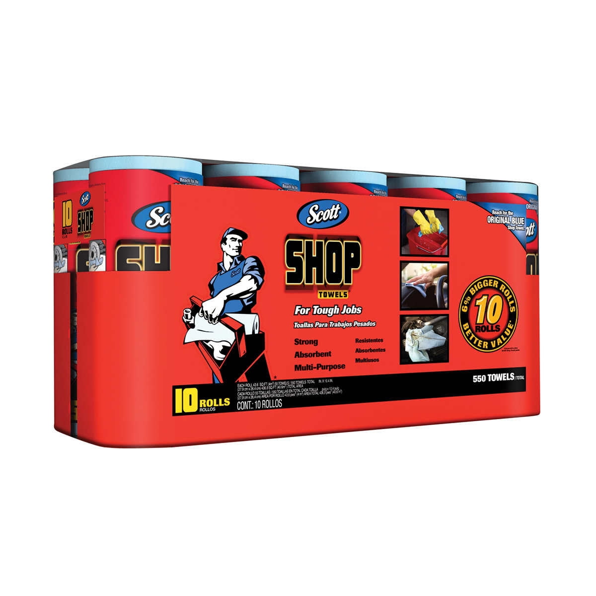 Scott Shop Towels, Blue, 55 sheets, 10 rolls - Walmart.com