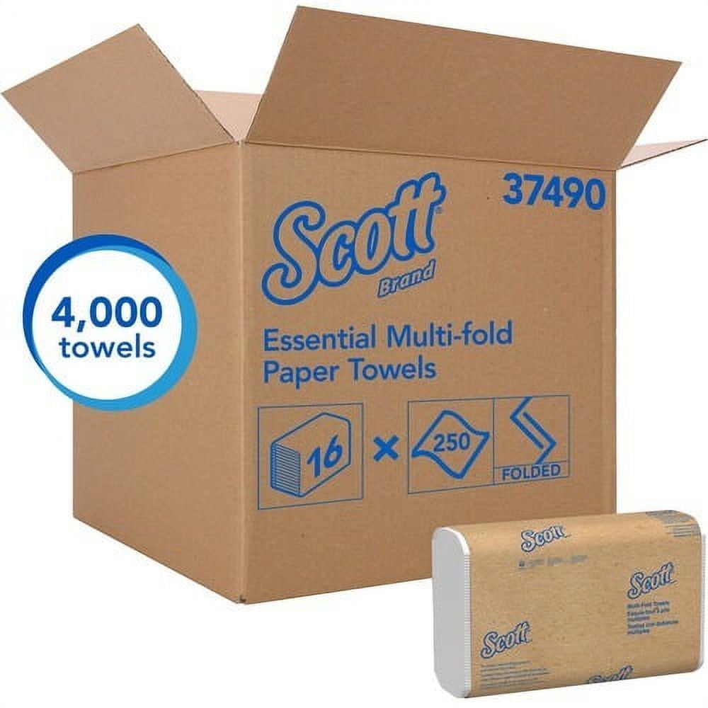 "Scott MultiFold Paper Towels - 9.40"" x 8"" White, Absorbent, Eco ...