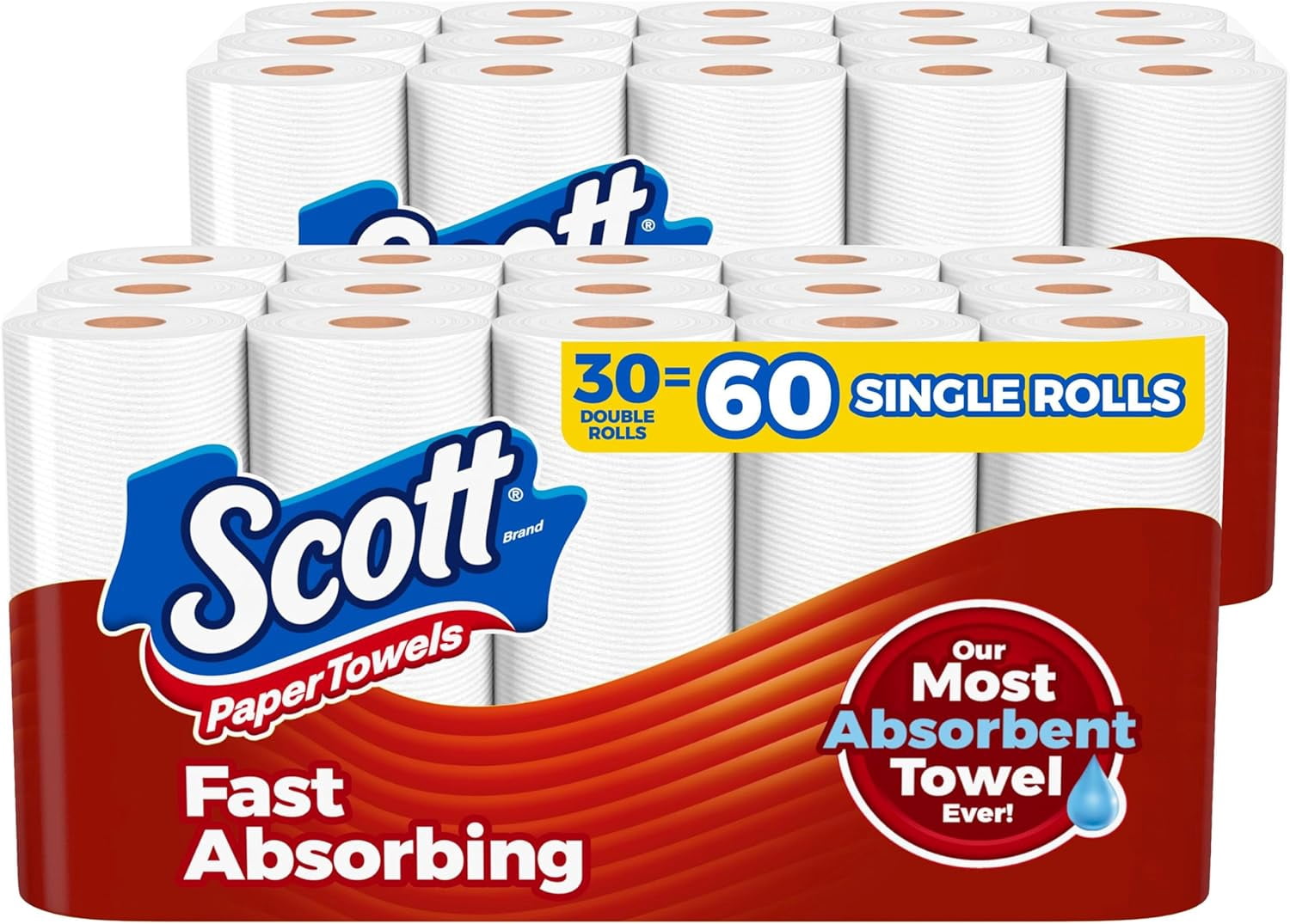 Scott Paper Towels, Choose-A-Sheet, 30 Double Rolls (2 Packs of 15 ...