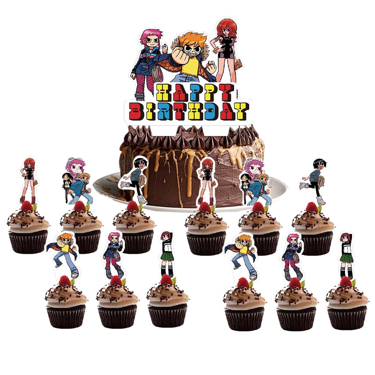 Scott Pilgrim Cake Topper CupcakeS Set Birthday Party Supplies ...