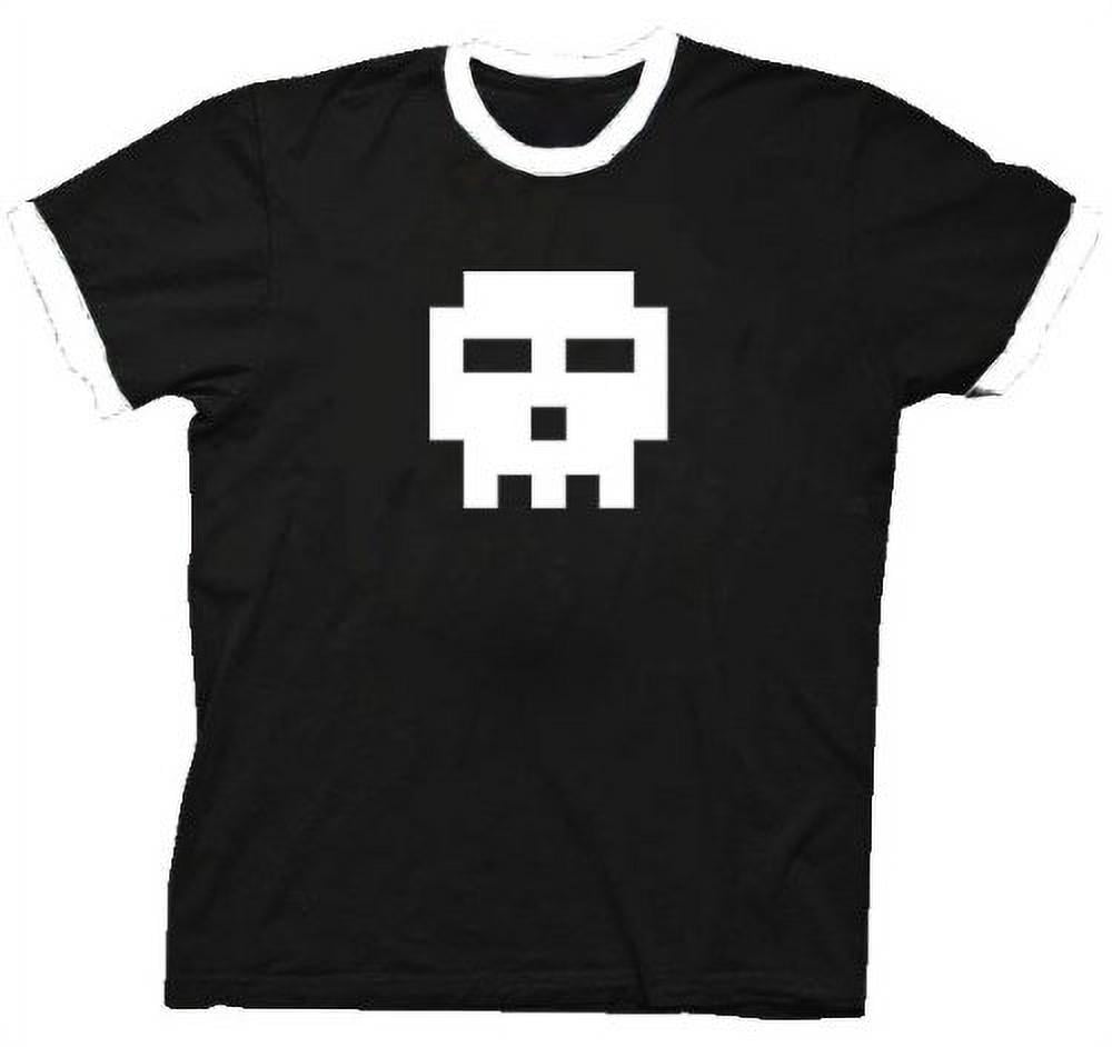 Art Box Scott Pilgrim vs. The World Pixel Skull T-Shirt, Black White ...
