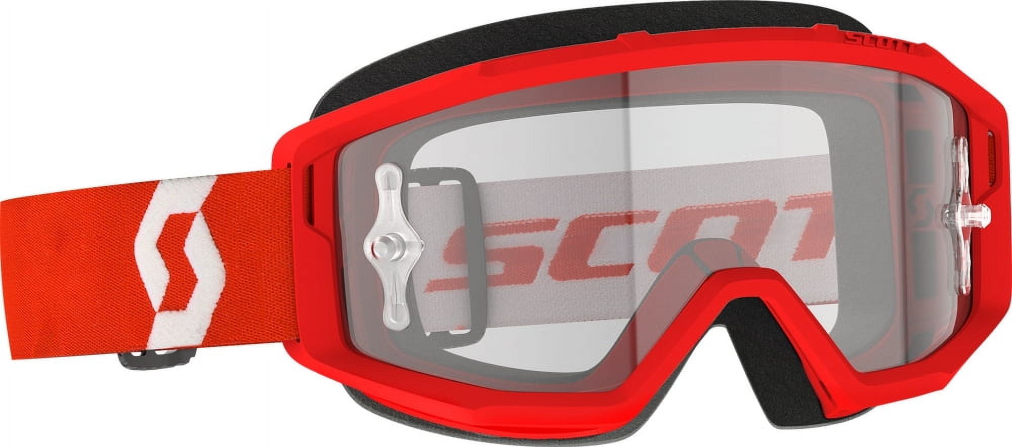 Scott Primal Clear MX Offroad Goggles Red/White w/Clear Lens - Walmart.com