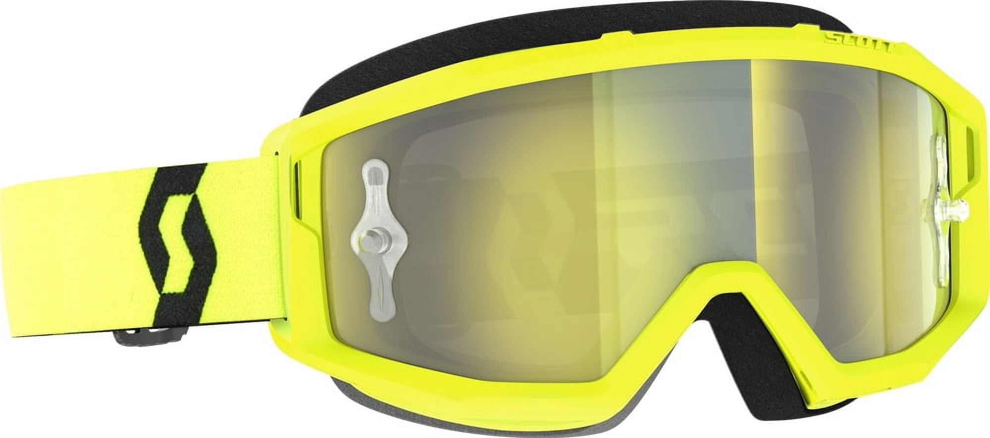 Scott Primal MX Offroad Goggles Yellow/Black w/Yellow Chrome Lens ...