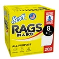 SCOTT SHOP ORIGINAL Scott Rags In A Box 75260, White, 200 Shop Towels ...