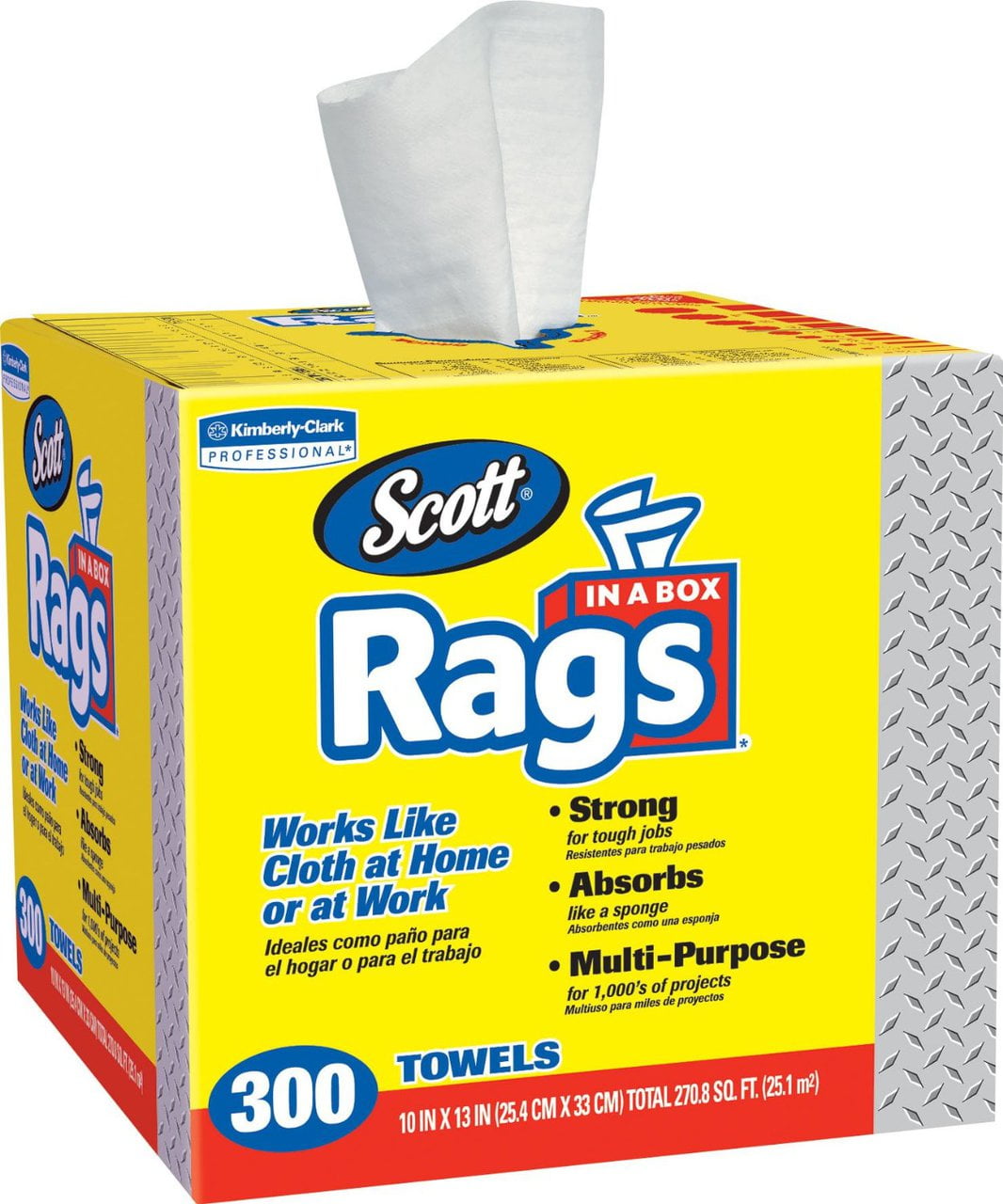Scott Rags in a Box 300-Sheet Paper Towel Roll, Lint-Free, Workshop ...