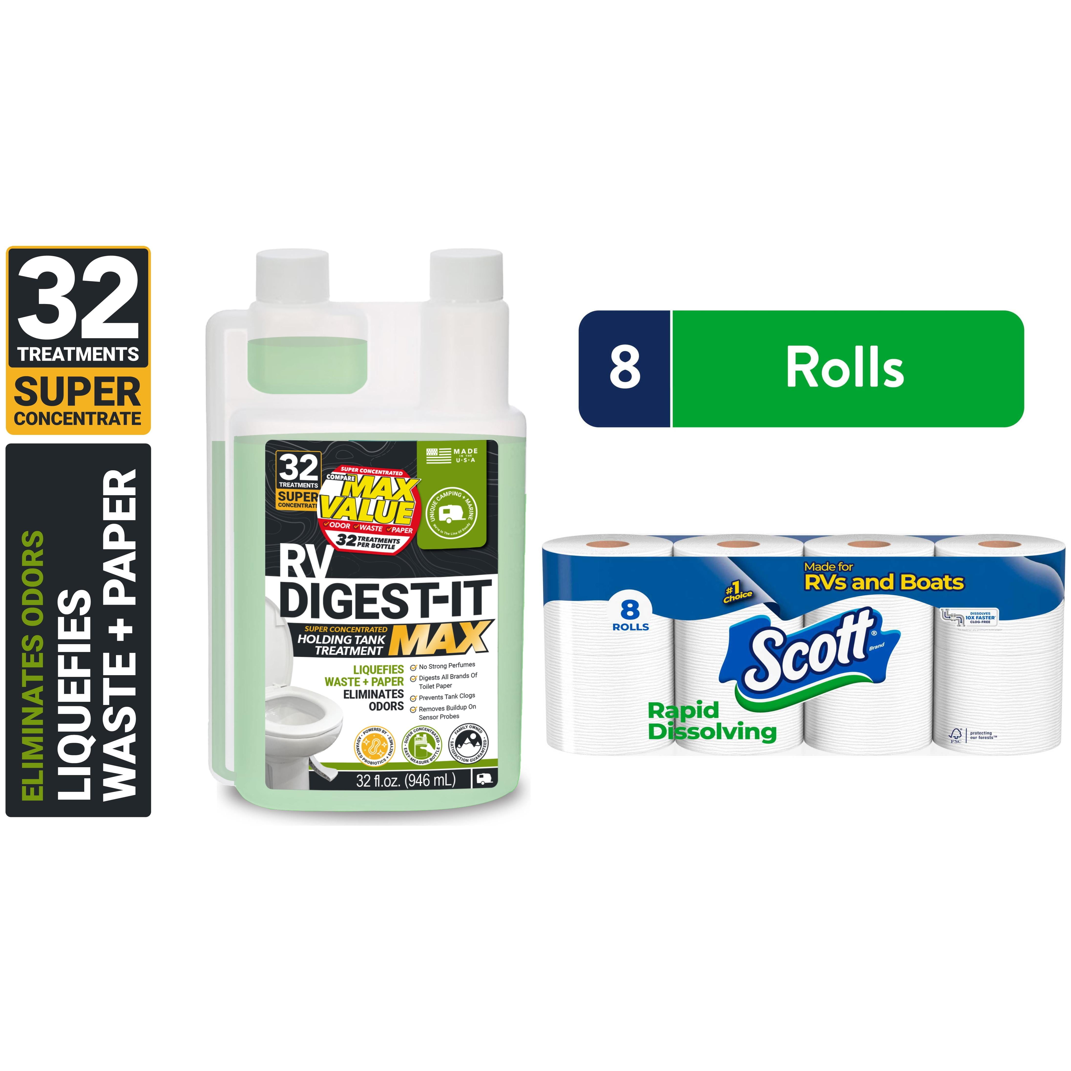 Scott Rapid-Dissolving Toilet Paper (8 Double Rolls) + RV Digest-It ...